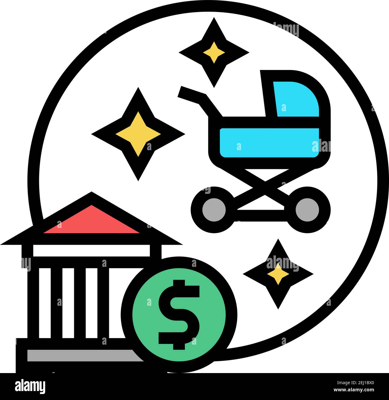 childbirth benefits color icon vector illustration Stock Vector Image ...