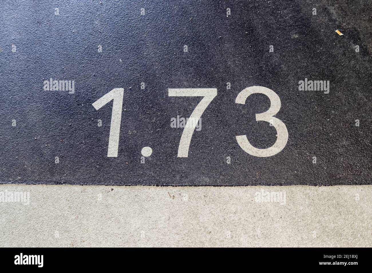 Numbers painted on concrete and asphalt textured surfaces Stock Photo ...