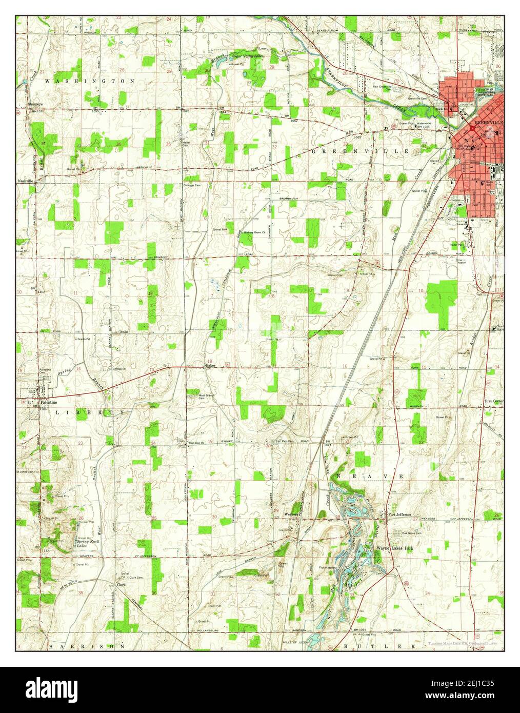 Greenville West, Ohio, map 1961, 1:24000, United States of America by ...