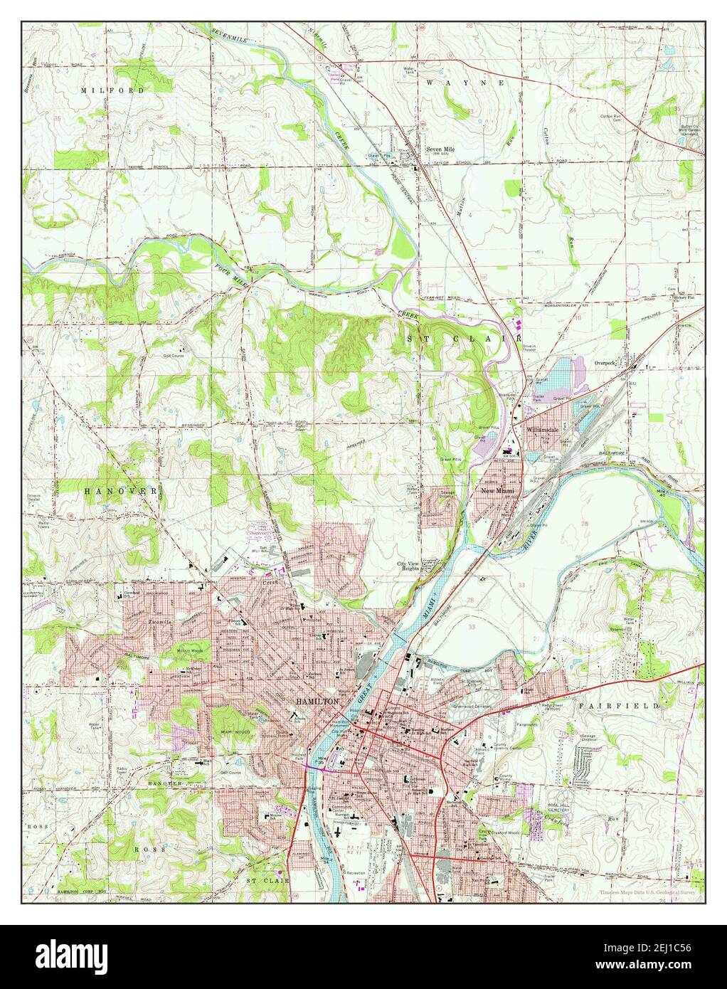 Map of hamilton ohio hi-res stock photography and images - Alamy