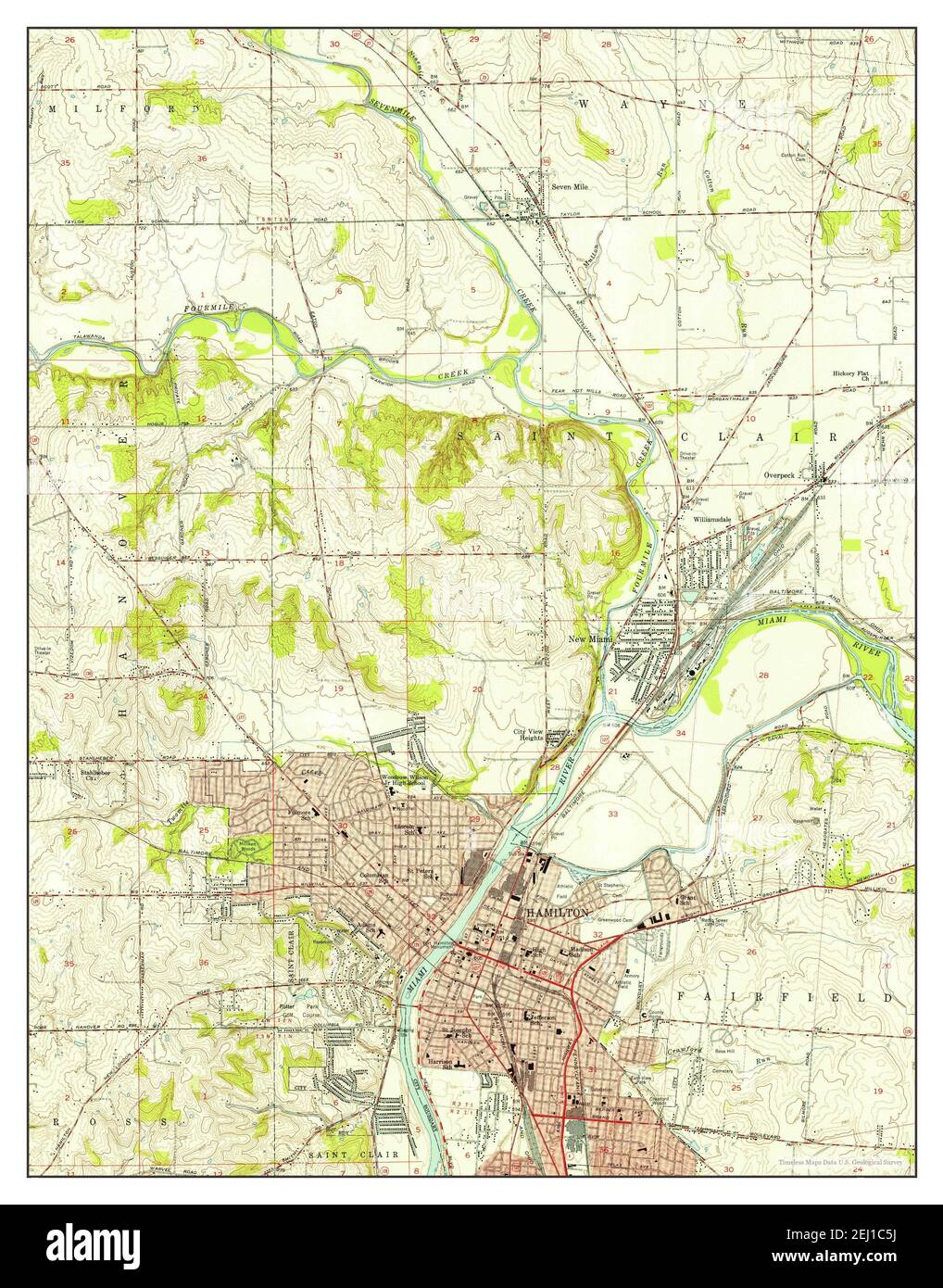 Map of hamilton ohio hi-res stock photography and images - Alamy