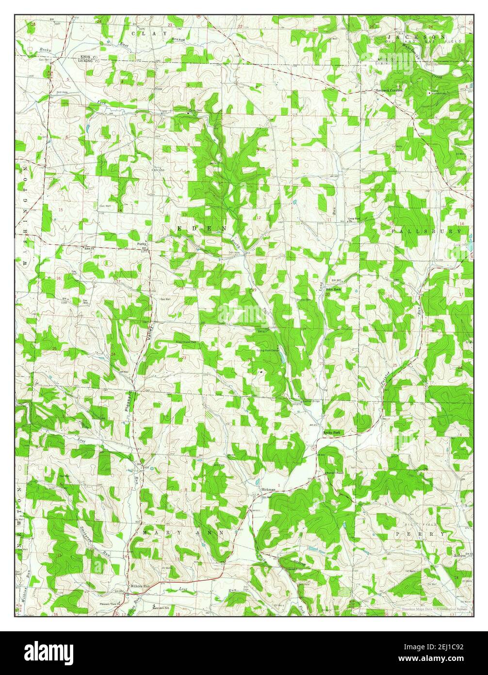 Hickman, Ohio, map 1961, 1:24000, United States of America by Timeless ...