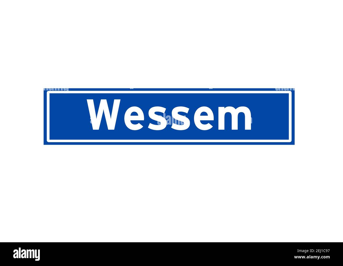 Wessem isolated Dutch place name sign. City sign from the Netherlands ...