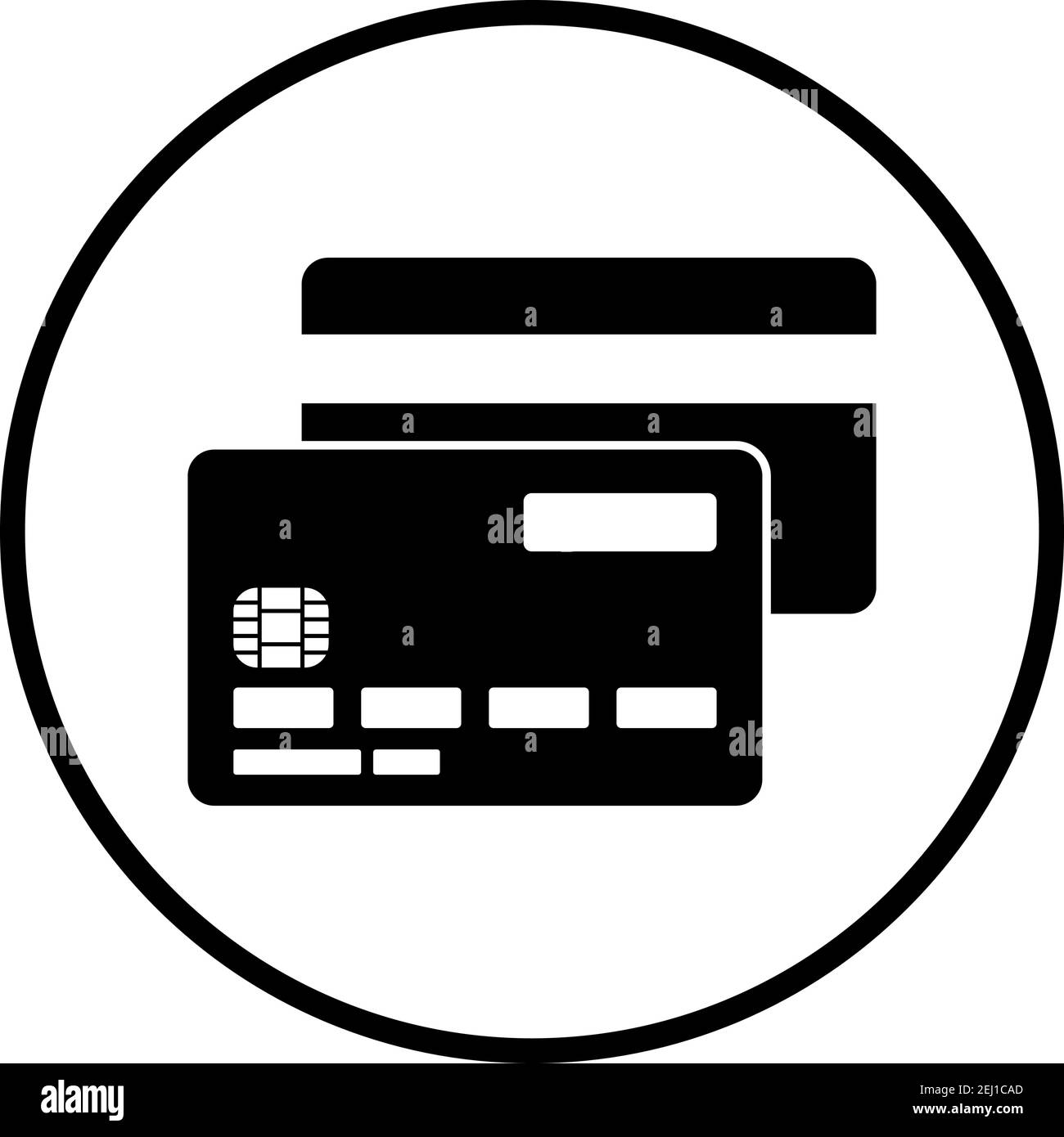 Front And Back Side Of Credit Card Icon. Thin Circle Stencil Design ...
