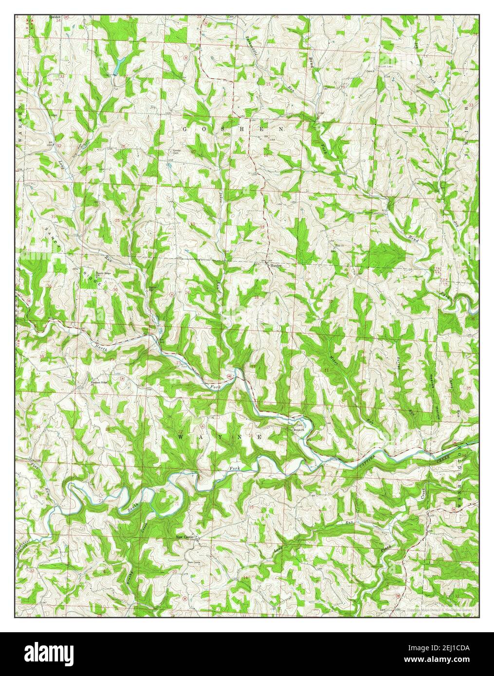 Hunter, Ohio, map 1961, 1:24000, United States of America by Timeless ...