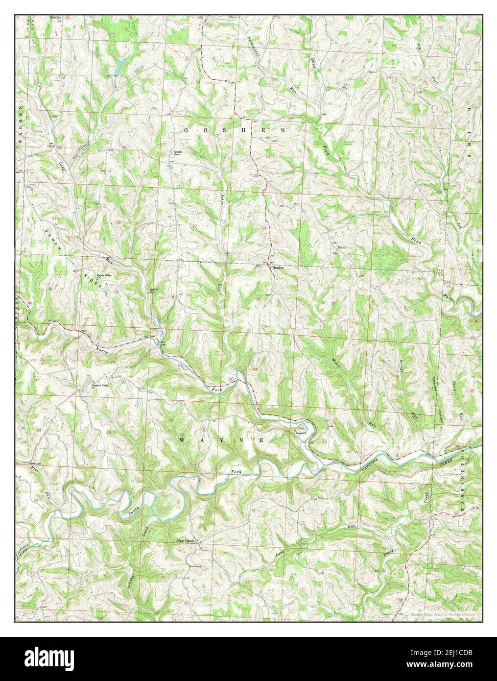 Hunter, Ohio, map 1961, 1:24000, United States of America by Timeless ...