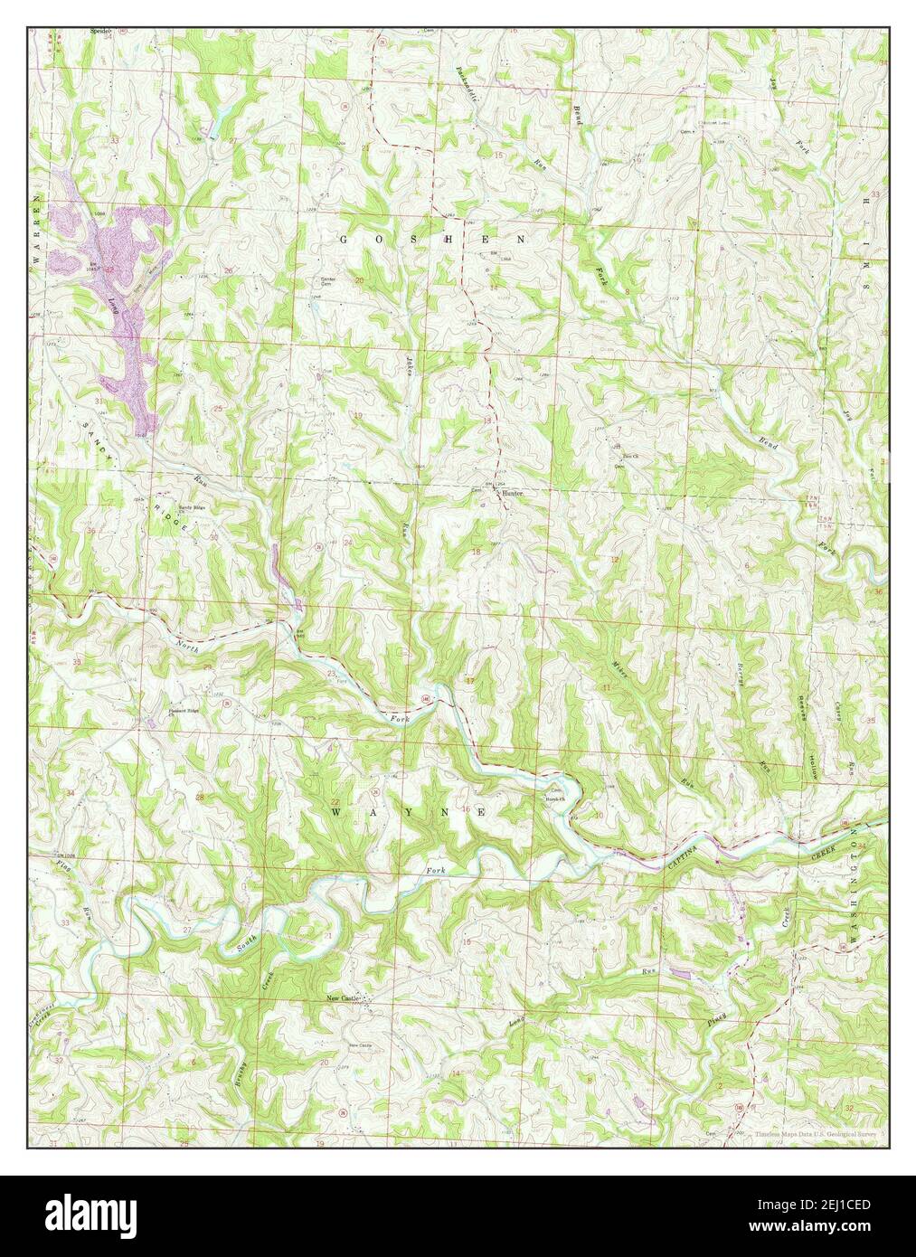 Hunter, Ohio, map 1975, 1:24000, United States of America by Timeless ...