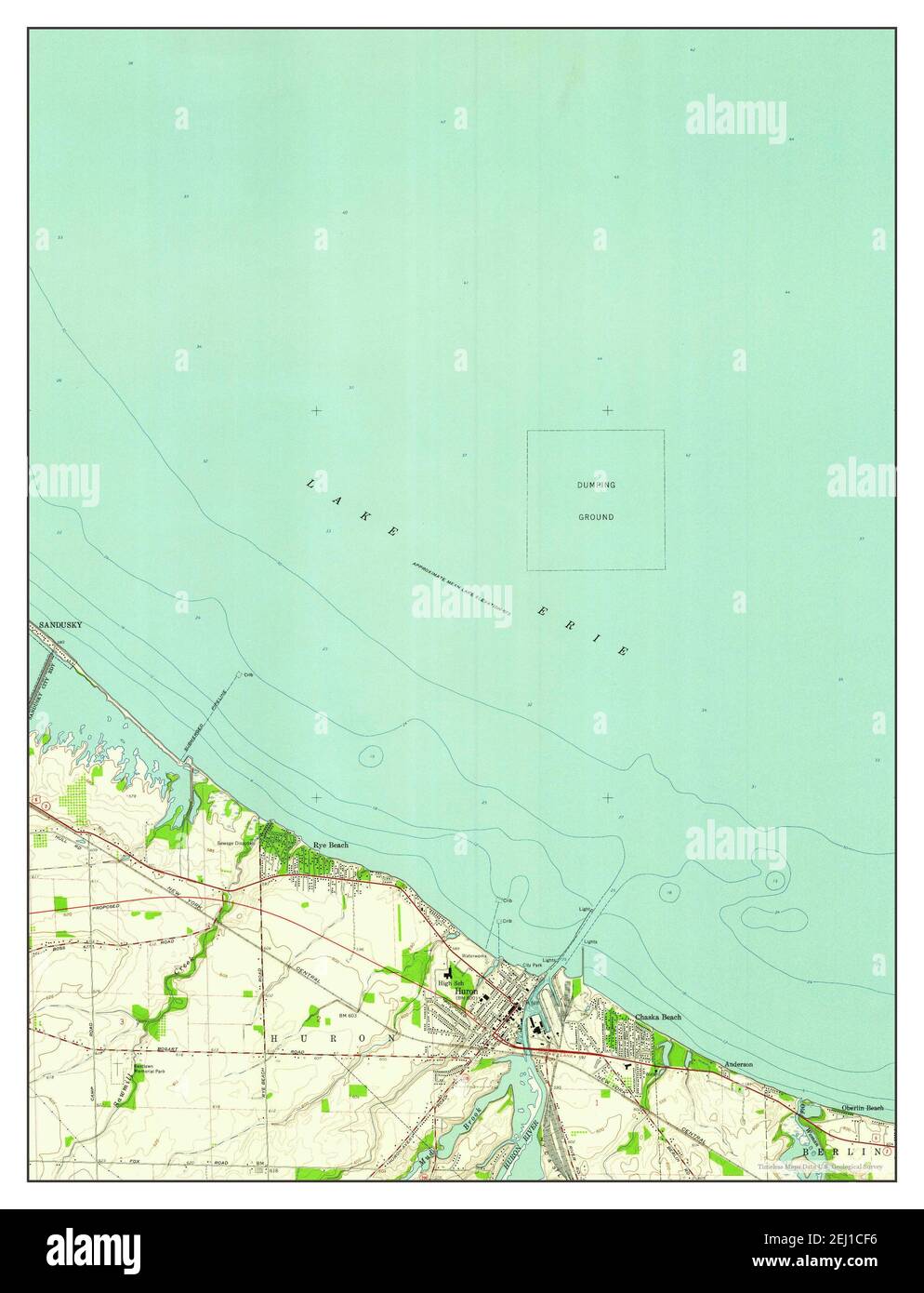 Huron, Ohio, map 1959, 1:24000, United States of America by Timeless ...