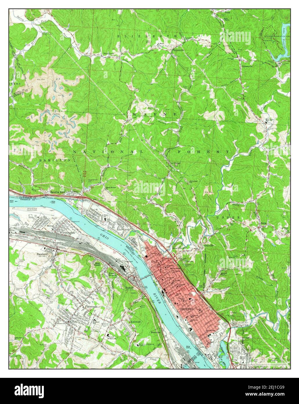 Ironton, Ohio, map 1961, 1:24000, United States of America by Timeless ...