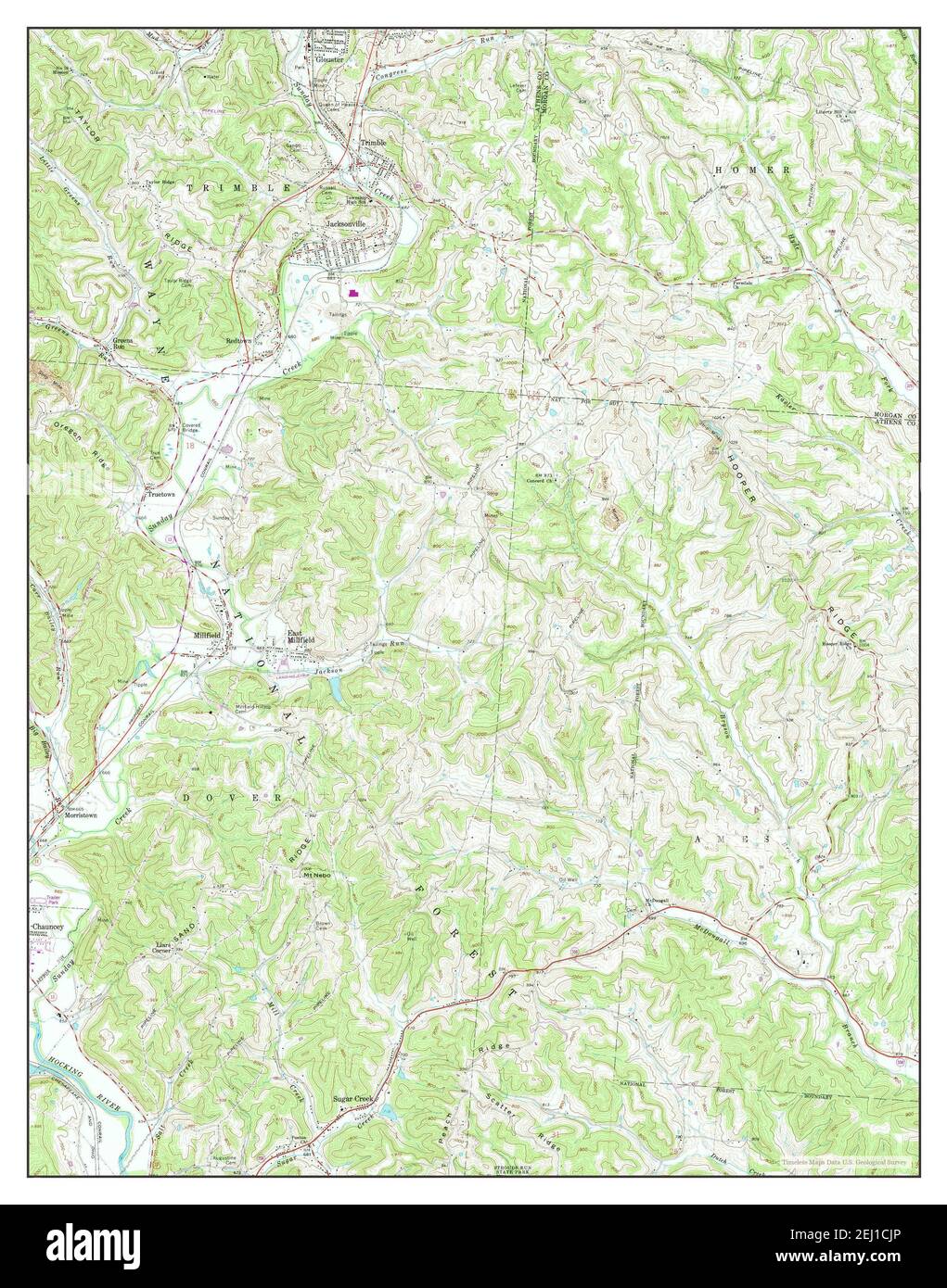 Jacksonville, Ohio, map 1961, 1:24000, United States of America by ...