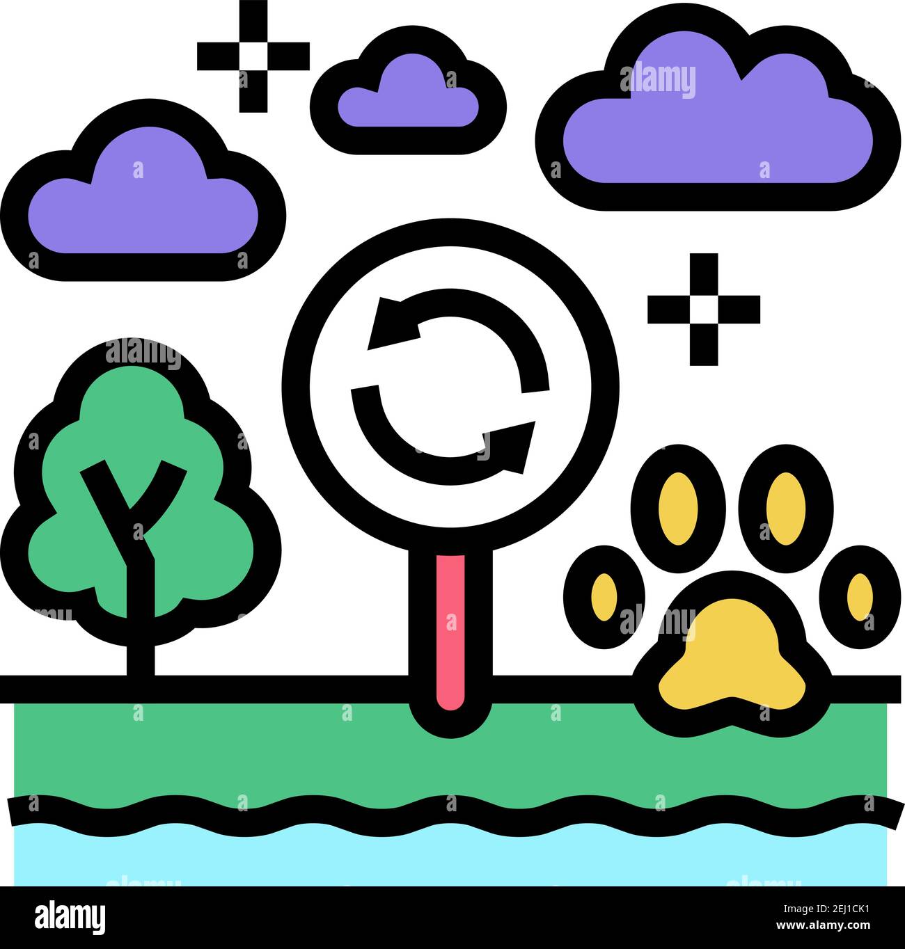 biotope ecosystem color icon vector illustration Stock Vector Image ...