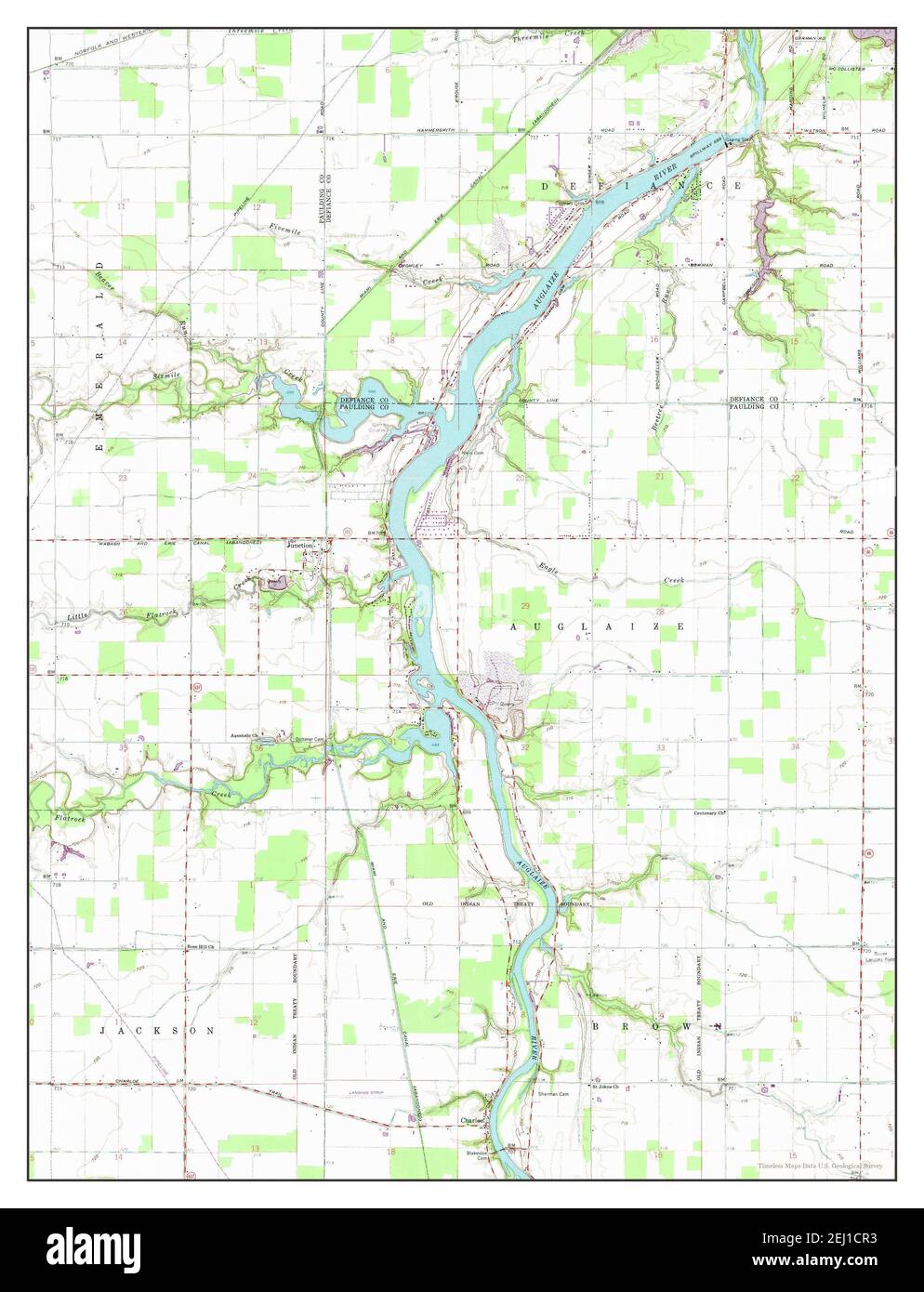 Junction, Ohio, map 1960, 1:24000, United States of America by Timeless ...