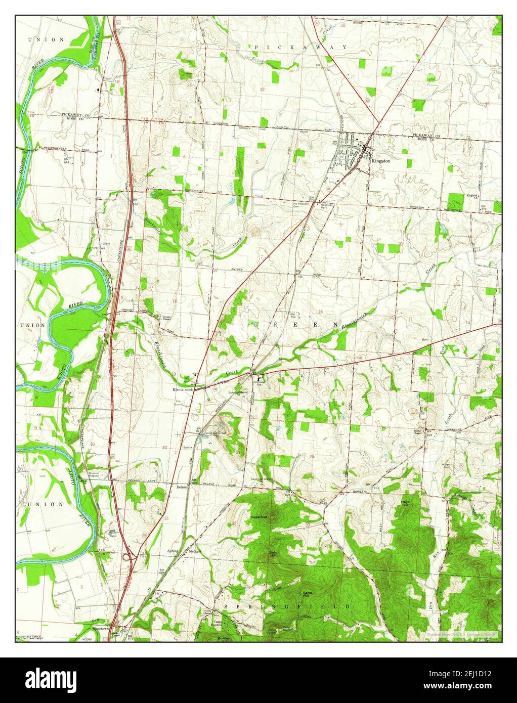 Kingston, Ohio, map 1961, 1:24000, United States of America by Timeless ...