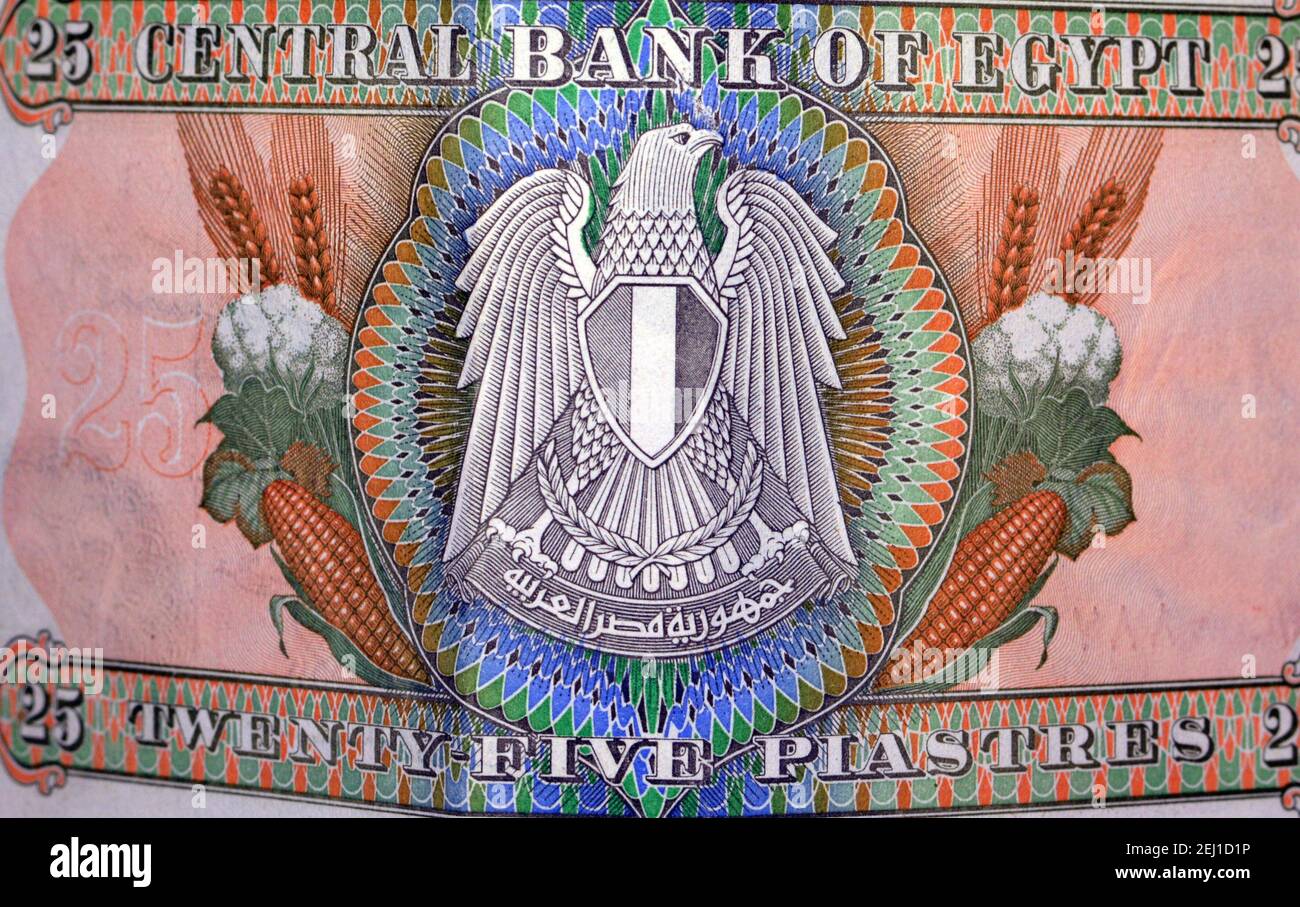 Egyptian quarter of a pound banknote 1977 , an old paper Egyptian ...