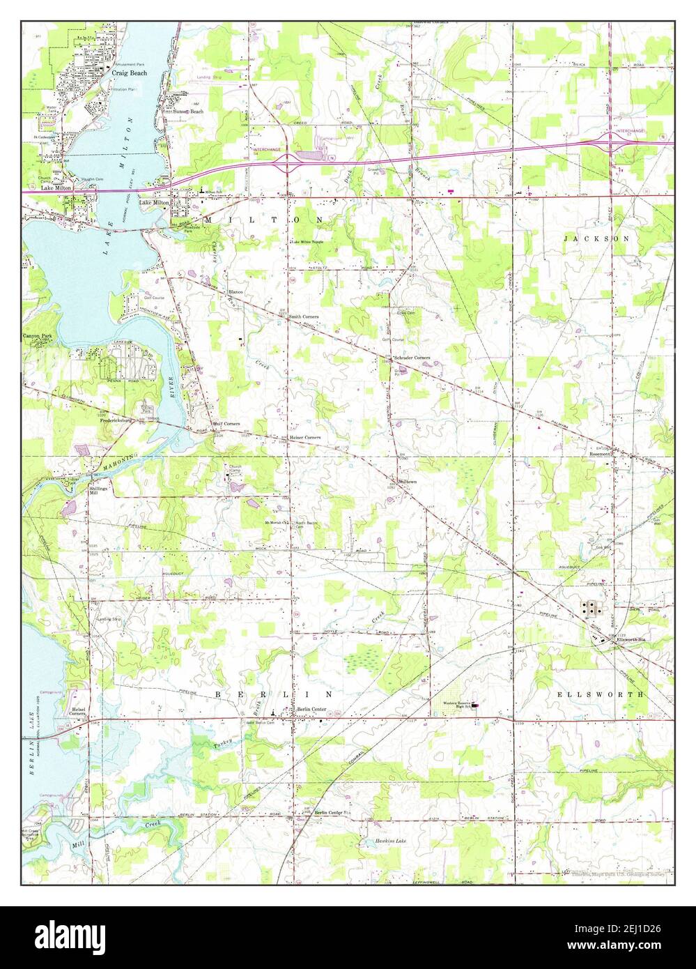 Lake Milton, Ohio, map 1966, 1:24000, United States of America by ...