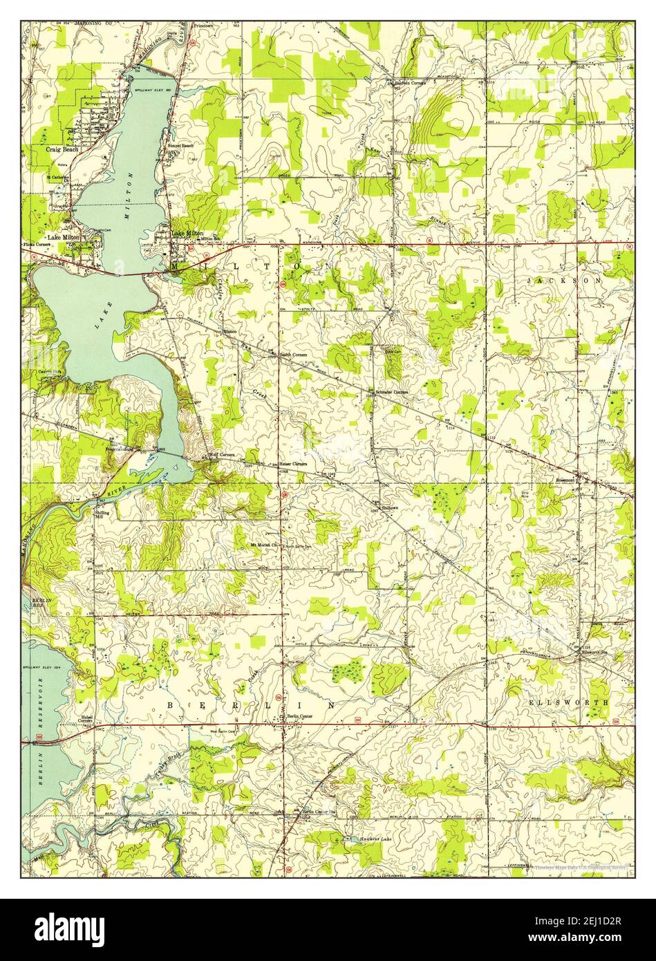 Lake Milton, Ohio, map 1952, 1:24000, United States of America by ...