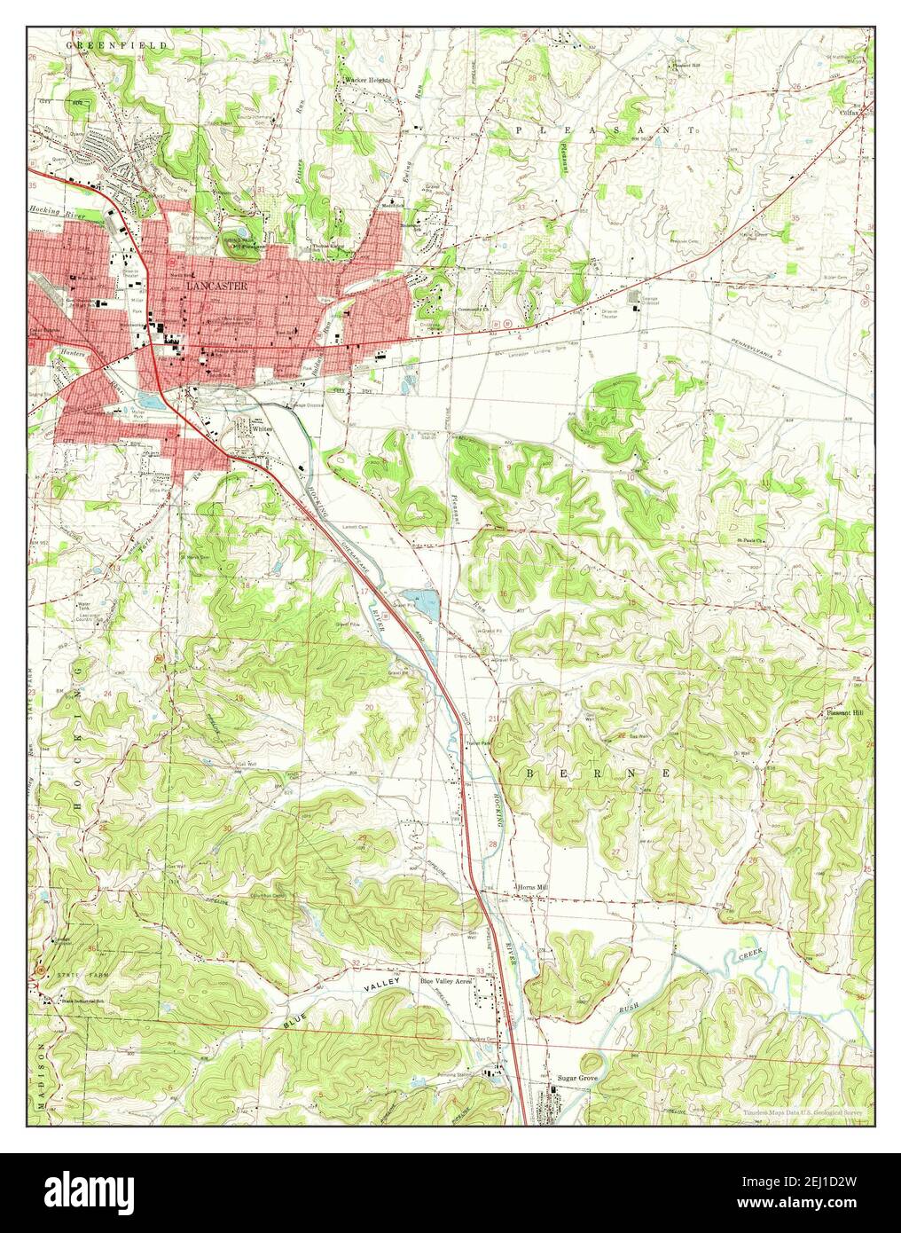Lancaster, Ohio, map 1961, 1:24000, United States of America by ...