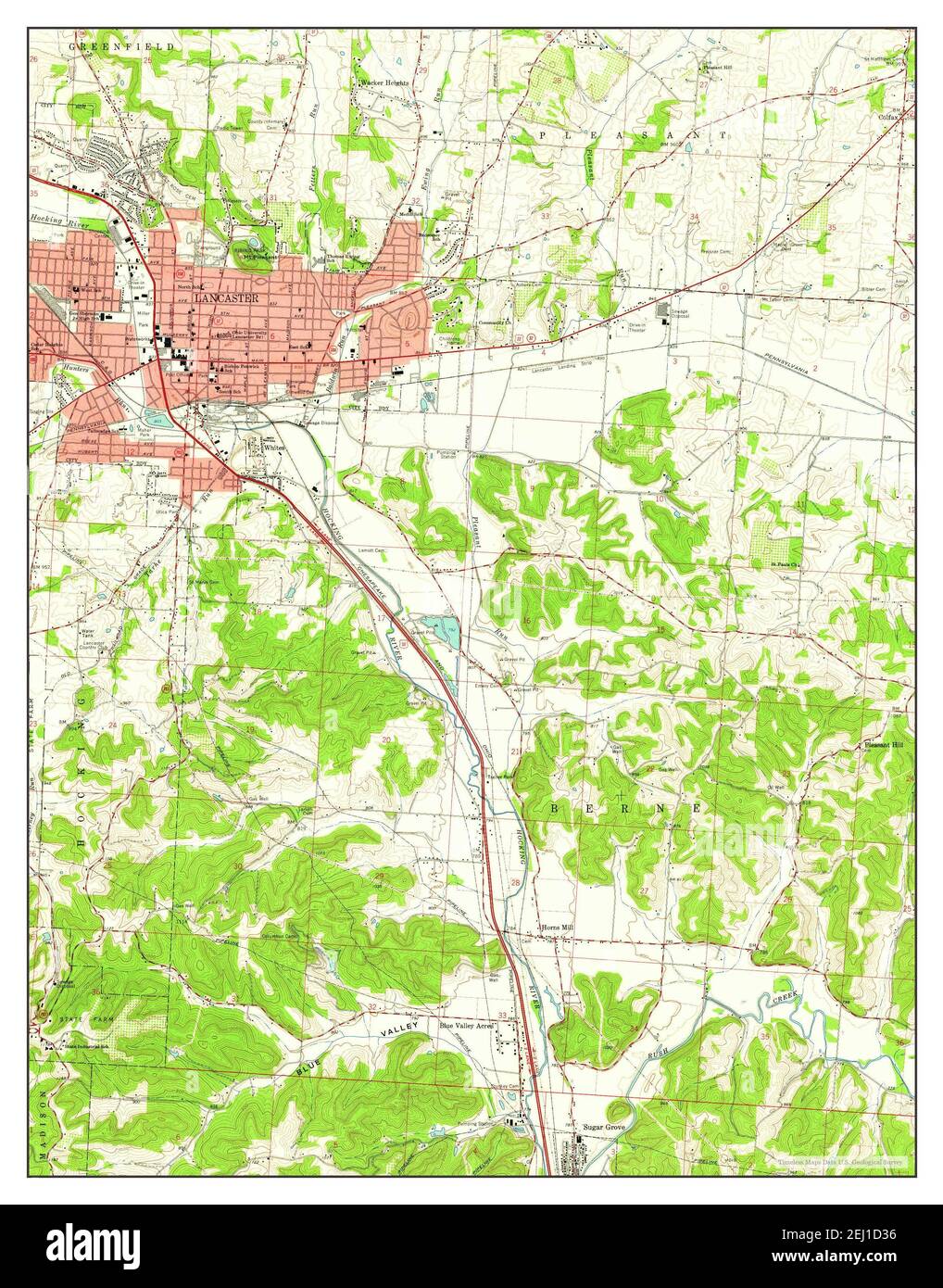 Historical Lancaster Ohio Map