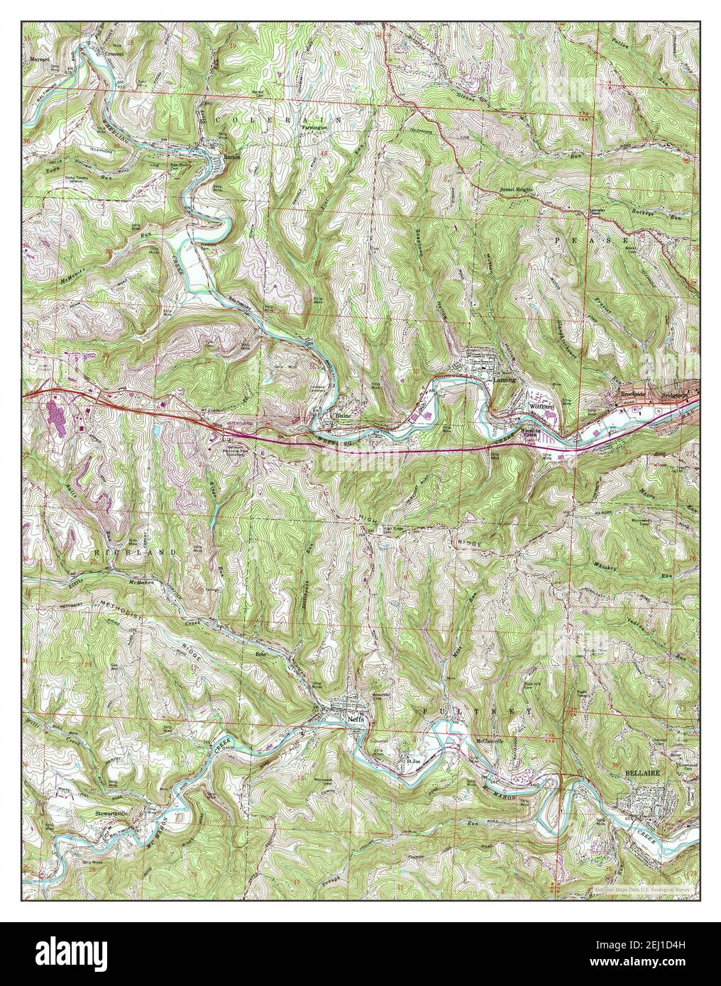 Lansing, Ohio, map 1960, 1:24000, United States of America by Timeless ...