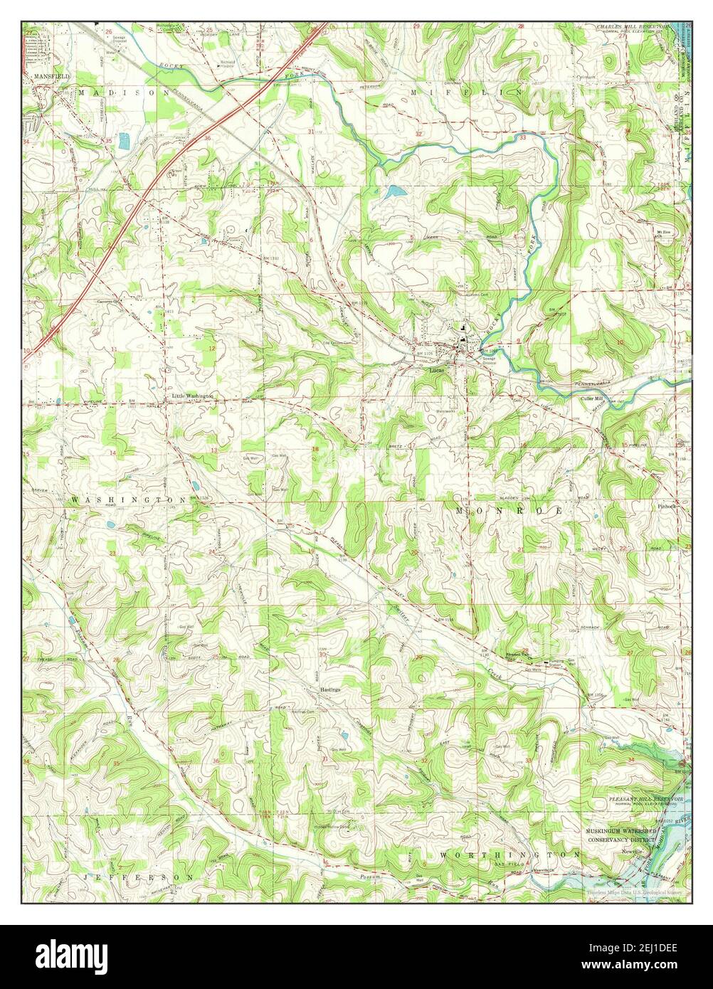 Lucas, Ohio, map 1961, 1:24000, United States of America by Timeless ...