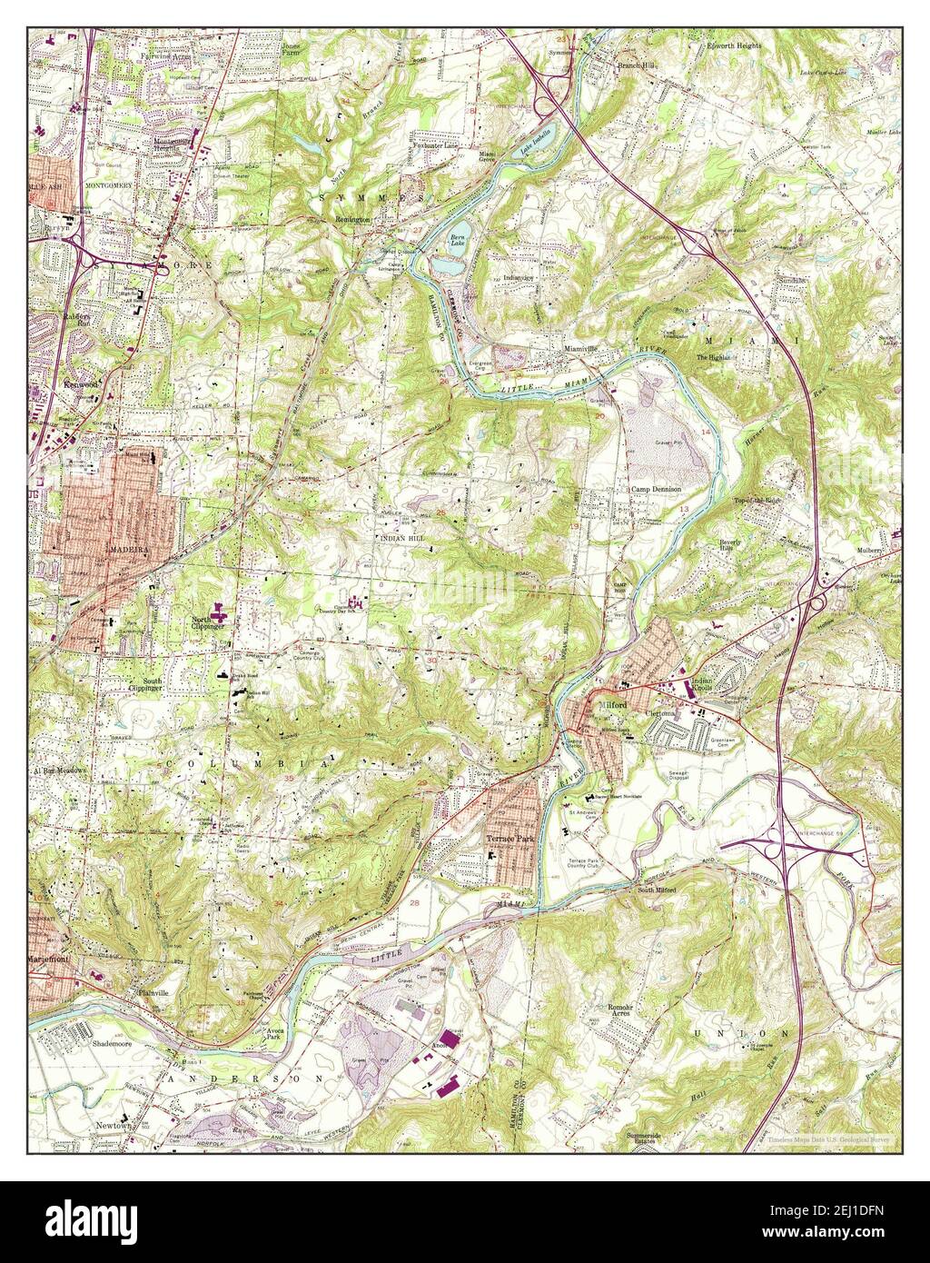 Madeira, Ohio, map 1961, 1:24000, United States of America by Timeless ...