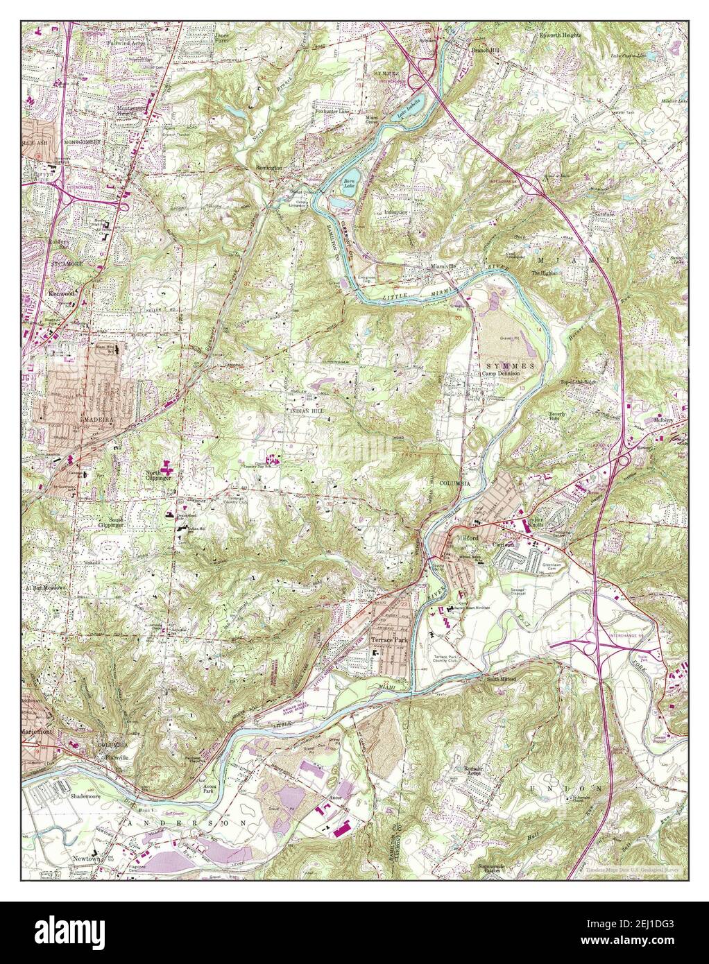 Madeira, Ohio, map 1961, 1:24000, United States of America by Timeless ...