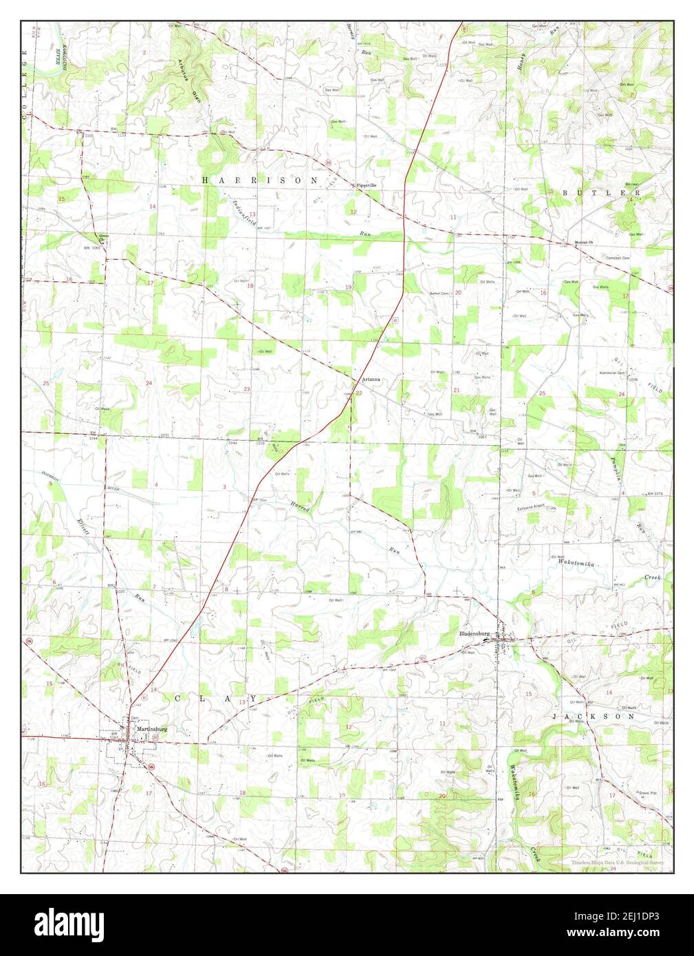 Martinsburg, Ohio, map 1961, 1:24000, United States of America by ...