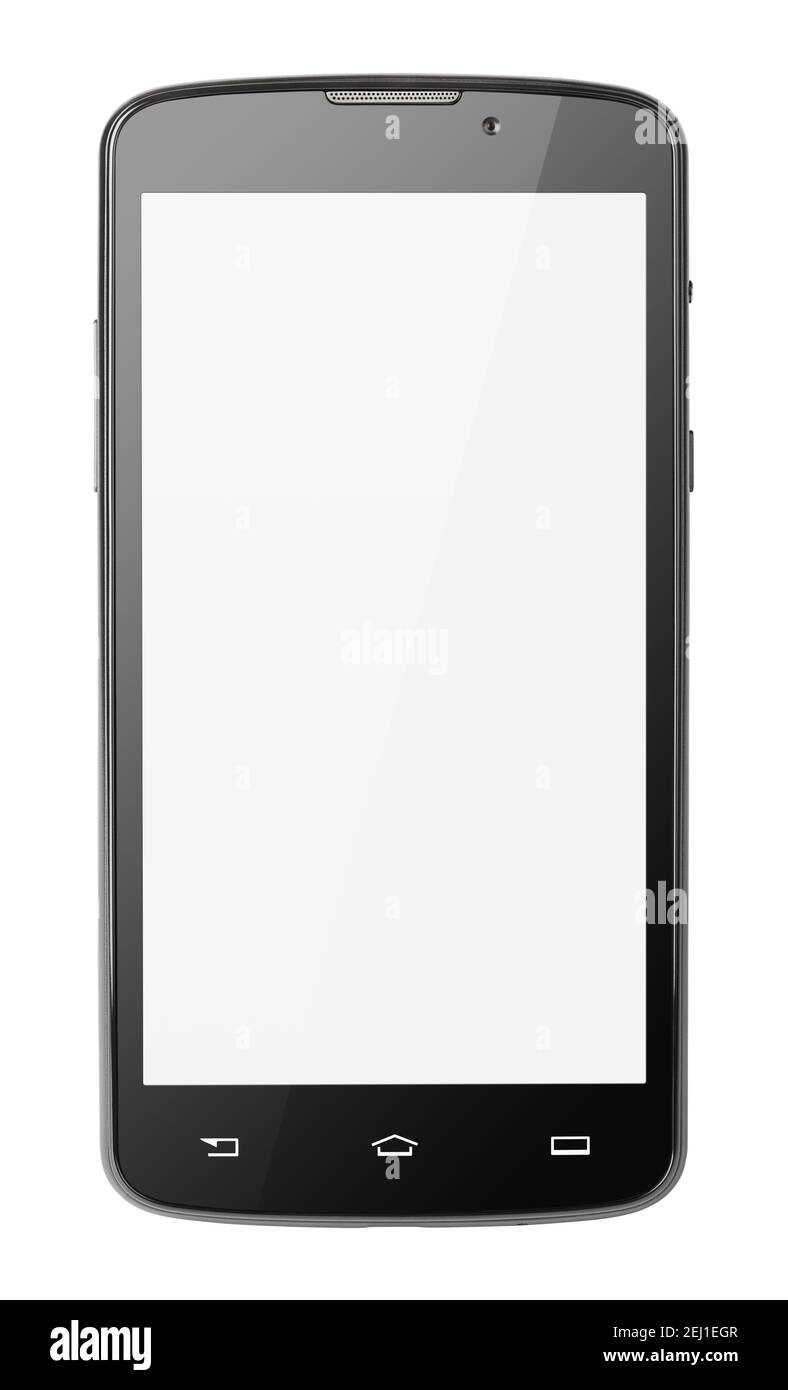 Modern touch screen smartphone isolated on white with clipping path ...