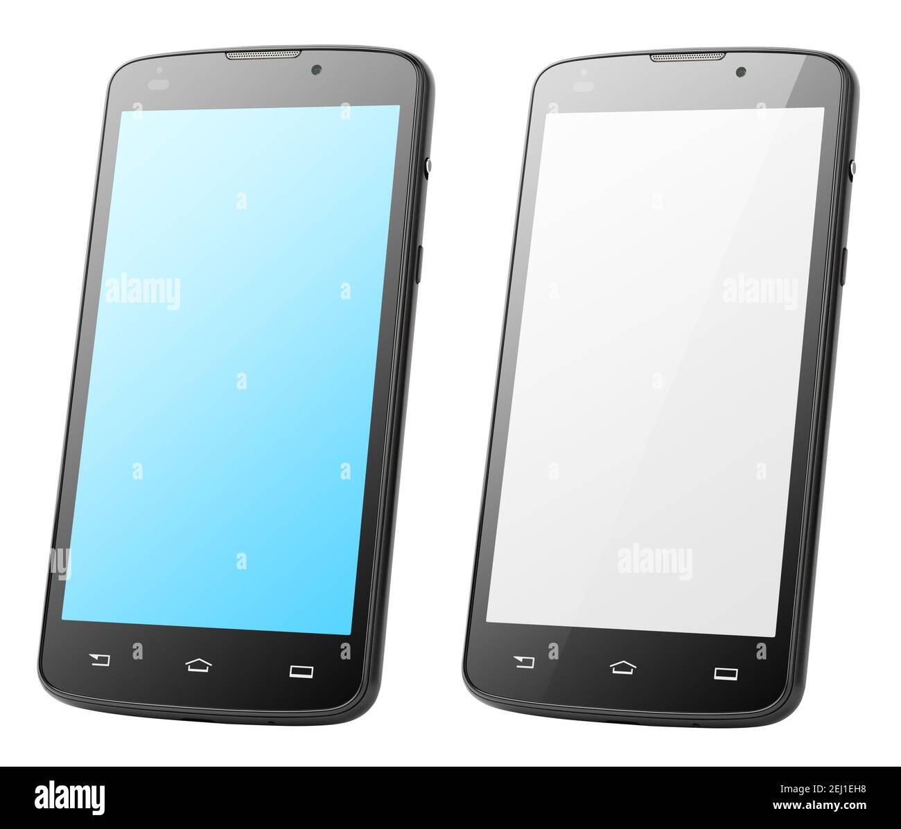 Modern touch screen smartphones isolated on white with clipping path ...