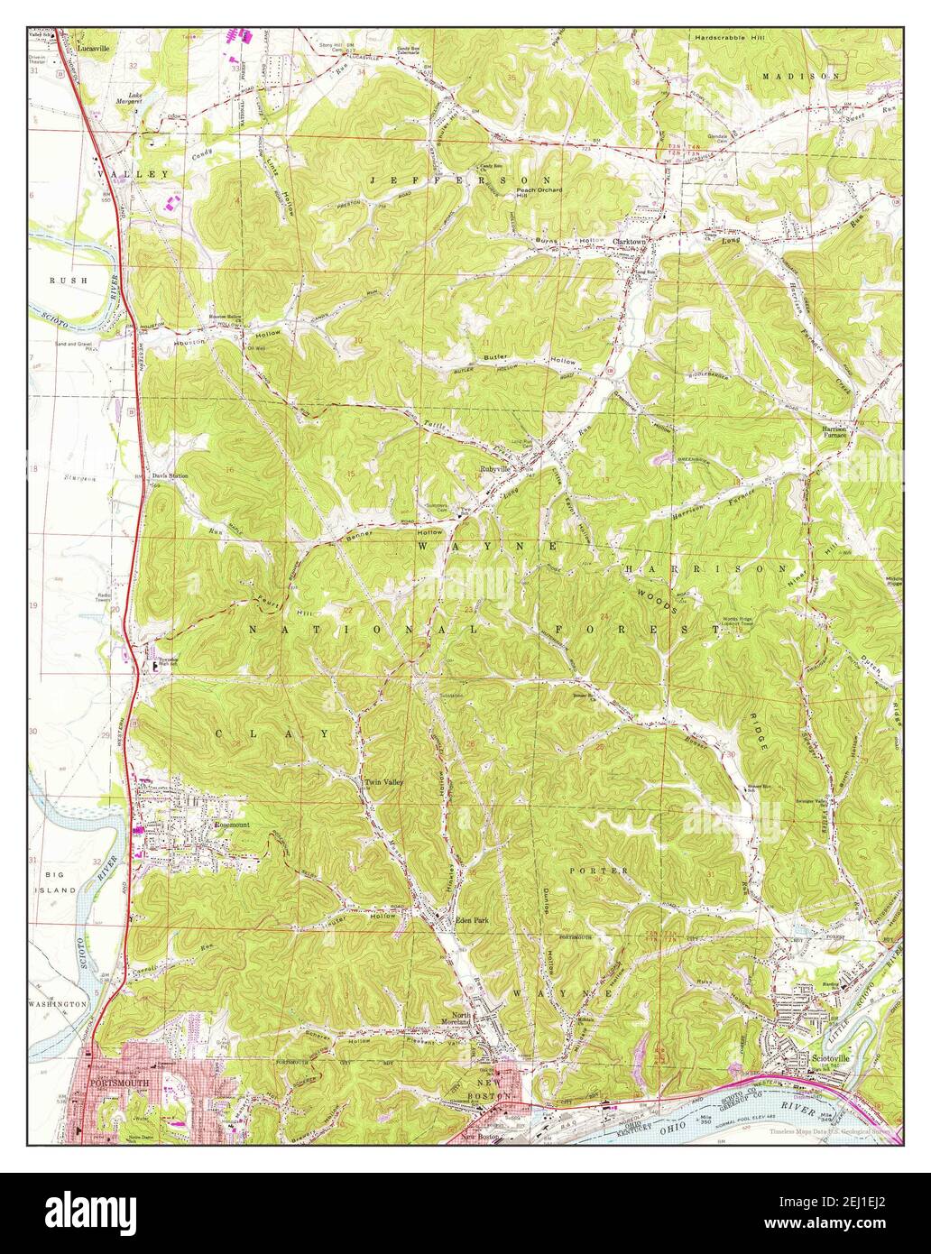 New Boston, Ohio, map 1961, 1:24000, United States of America by ...