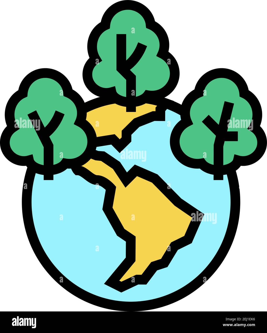safe forest and ecosystem color icon vector illustration Stock Vector ...
