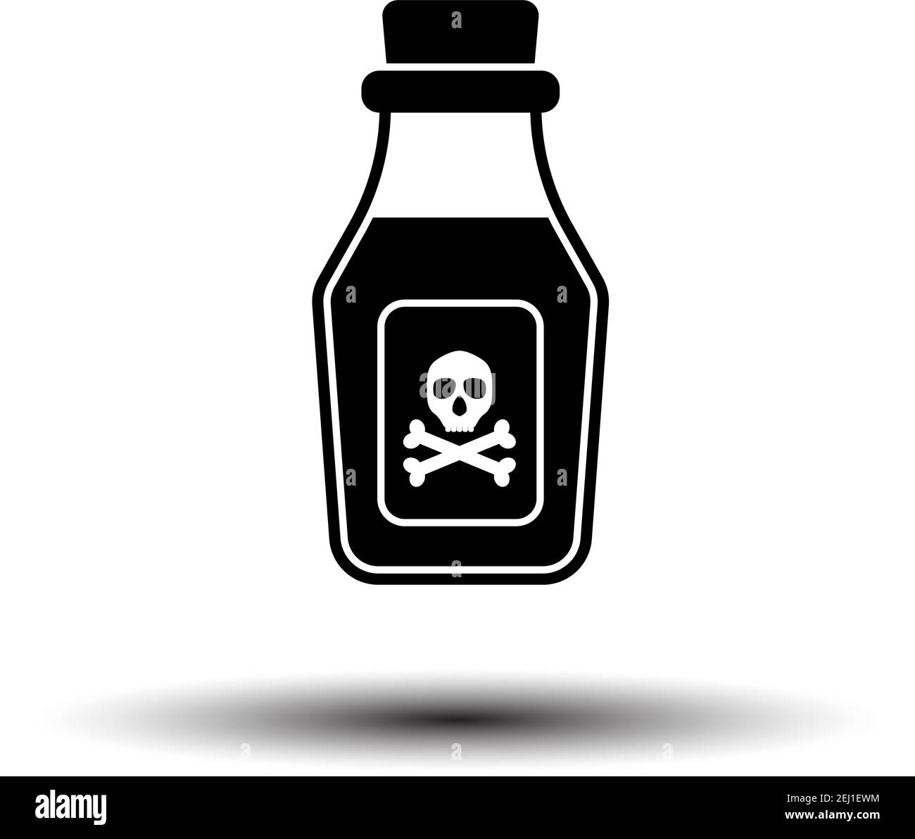 Poison Bottle Icon. Black on White Background With Shadow. Vector ...