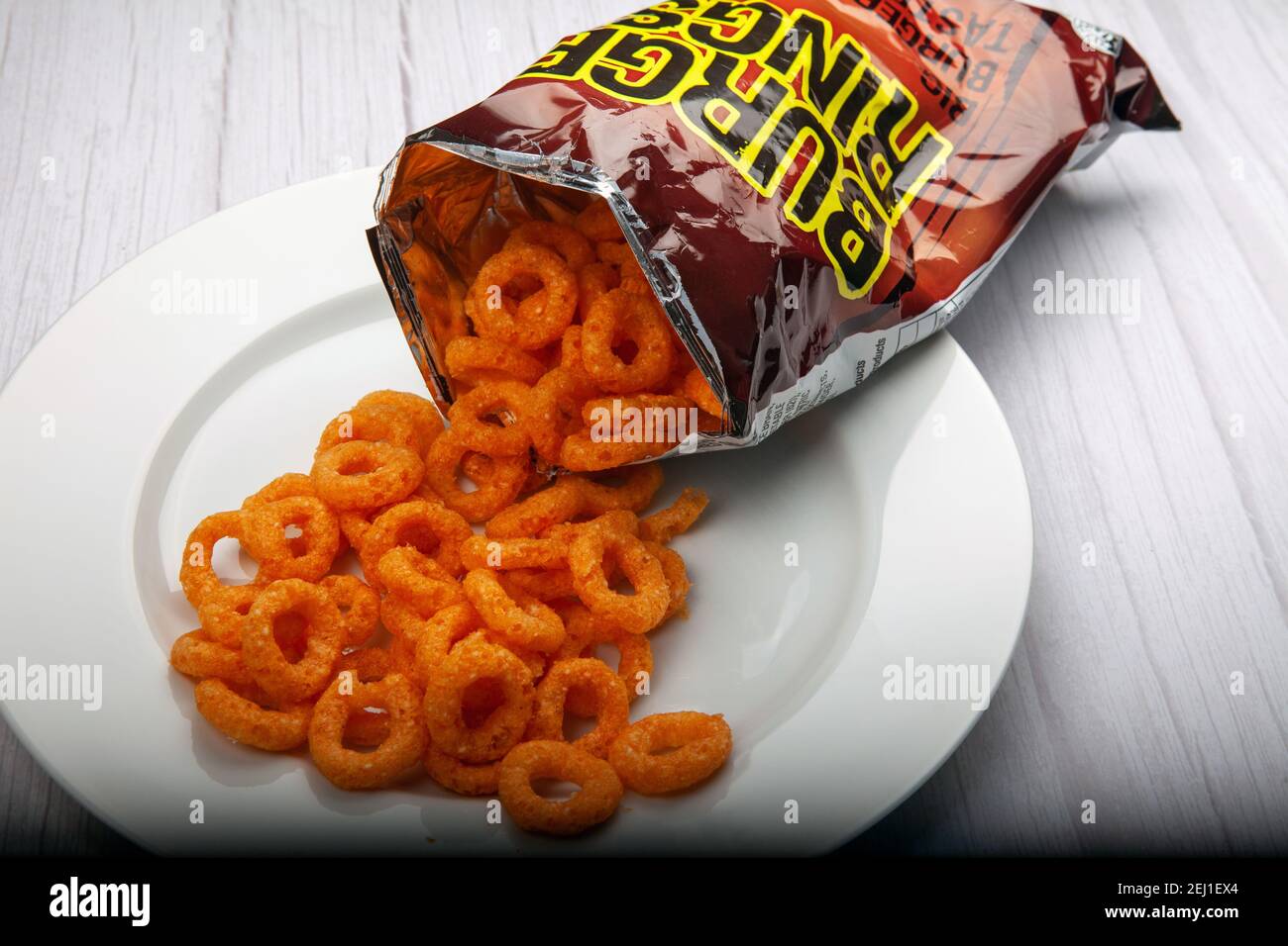 A view of Burger Rings Stock Photo - Alamy