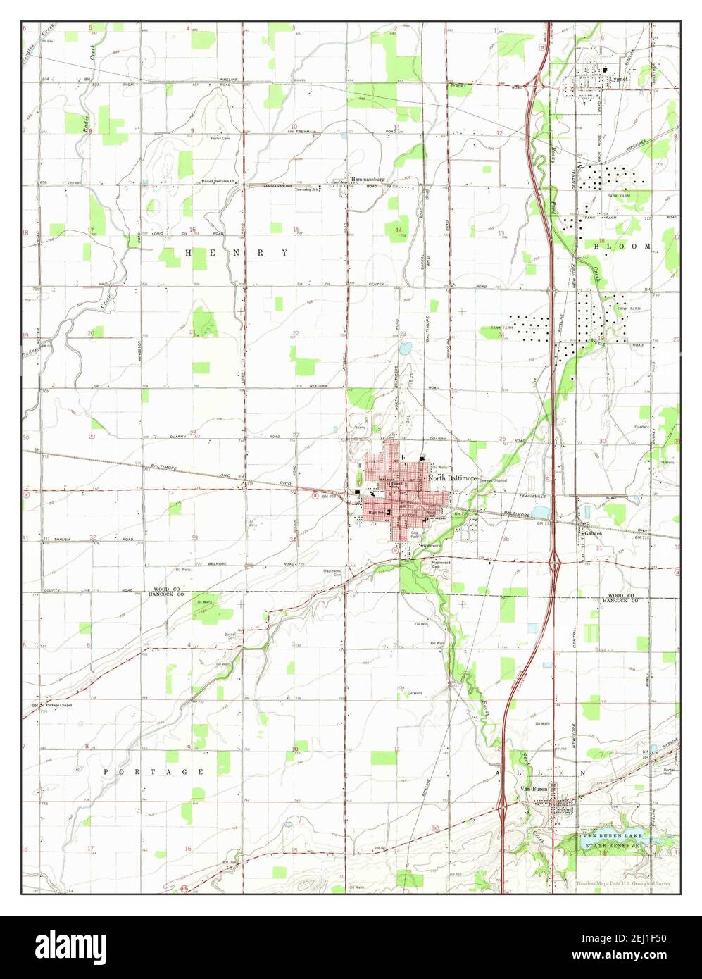 Map of north baltimore ohio hi-res stock photography and images - Alamy