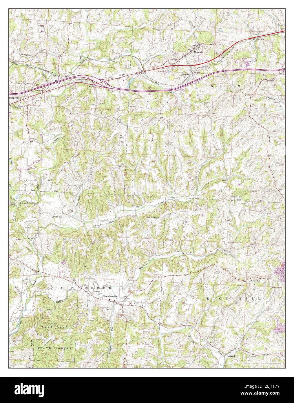 Norwich, Ohio, map 1961, 1:24000, United States of America by Timeless ...