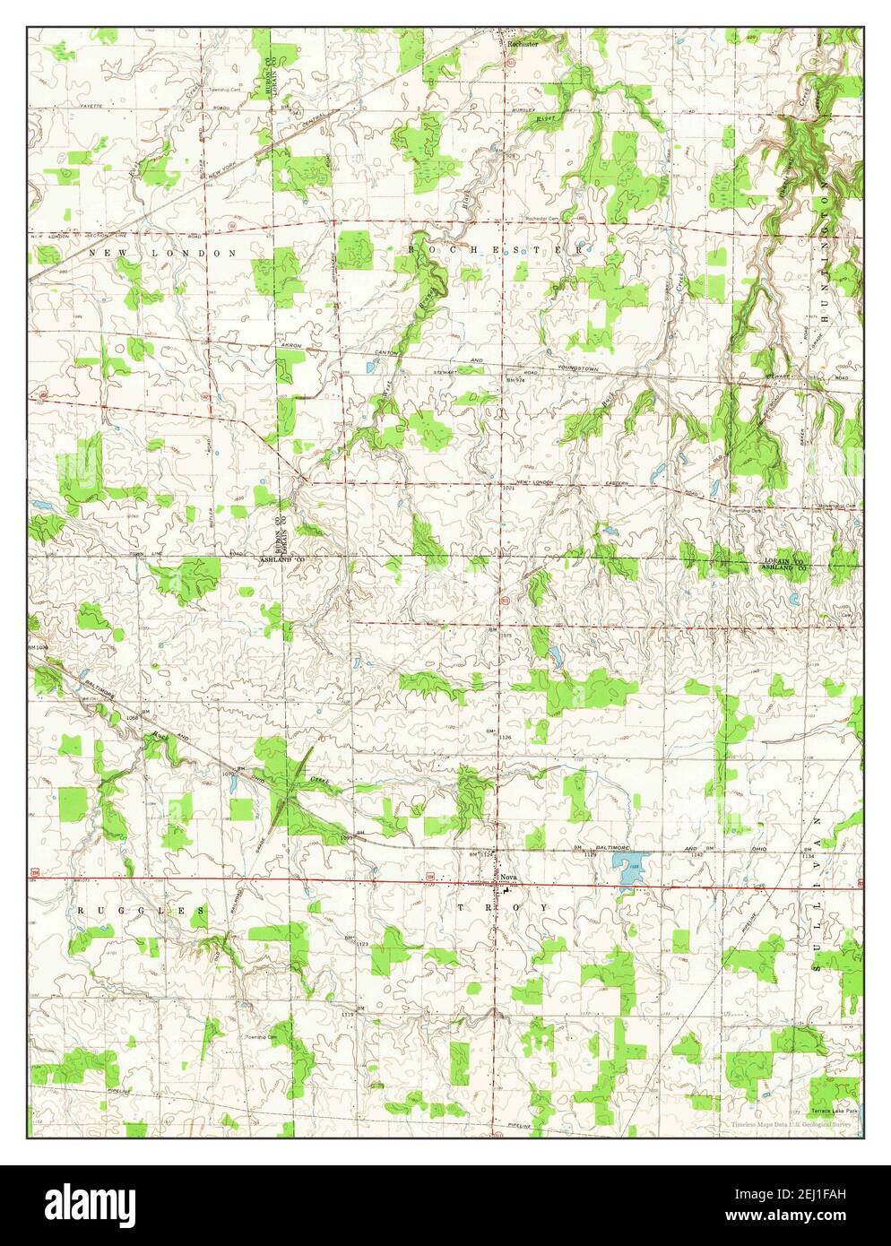 Nova, Ohio, map 1960, 1:24000, United States of America by Timeless ...