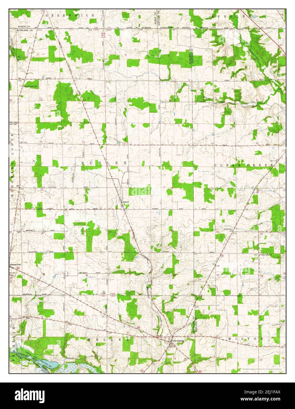 Olivesburg, Ohio, map 1960, 1:24000, United States of America by ...
