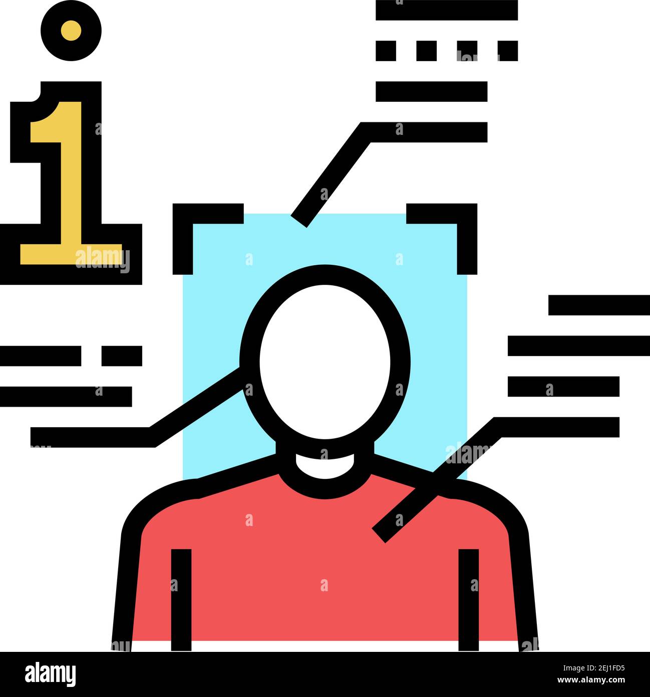 person information and identification color icon vector illustration ...