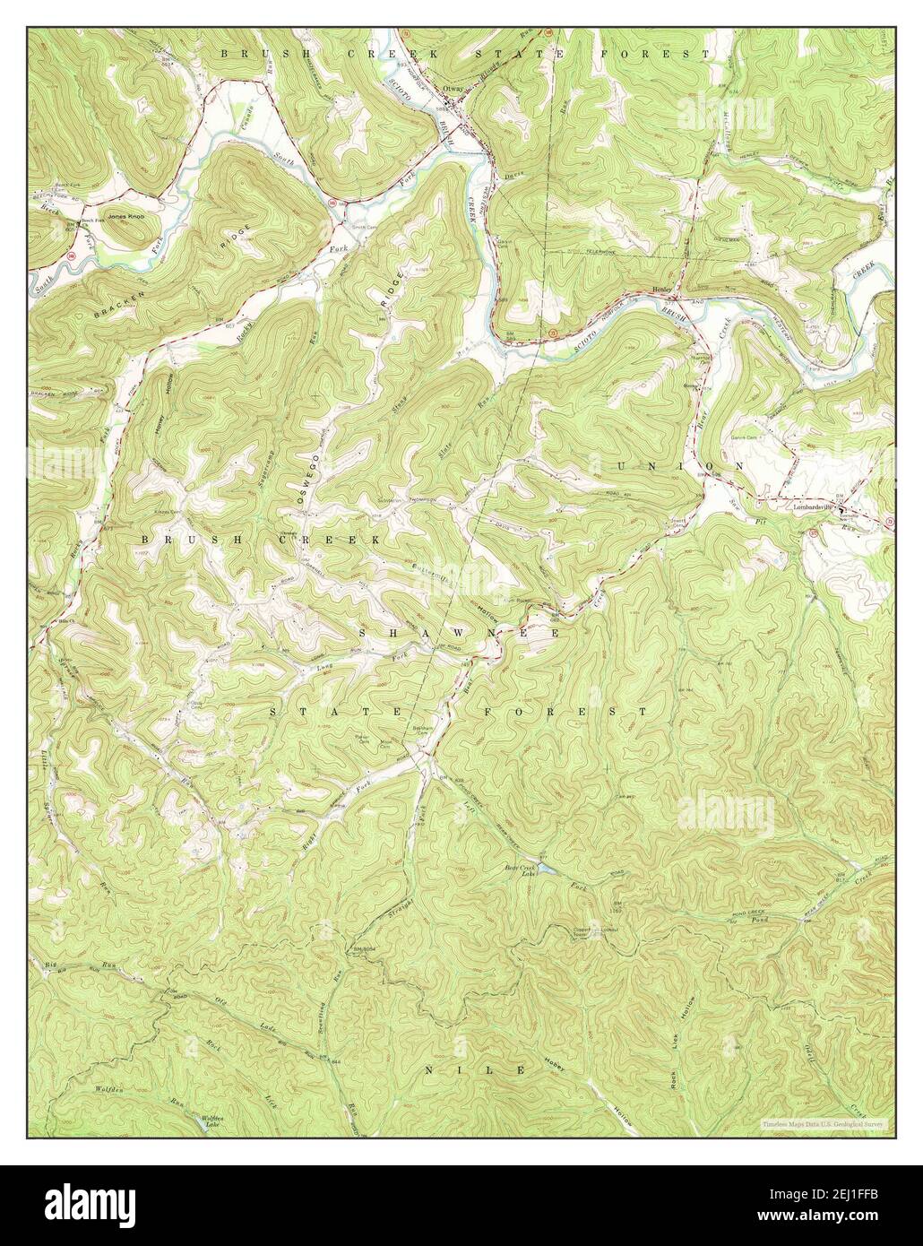 Otway, Ohio, map 1961, 1:24000, United States of America by Timeless ...