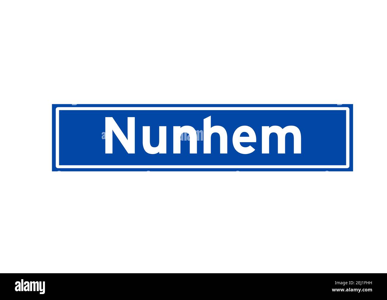 Nunhem isolated Dutch place name sign. City sign from the Netherlands ...