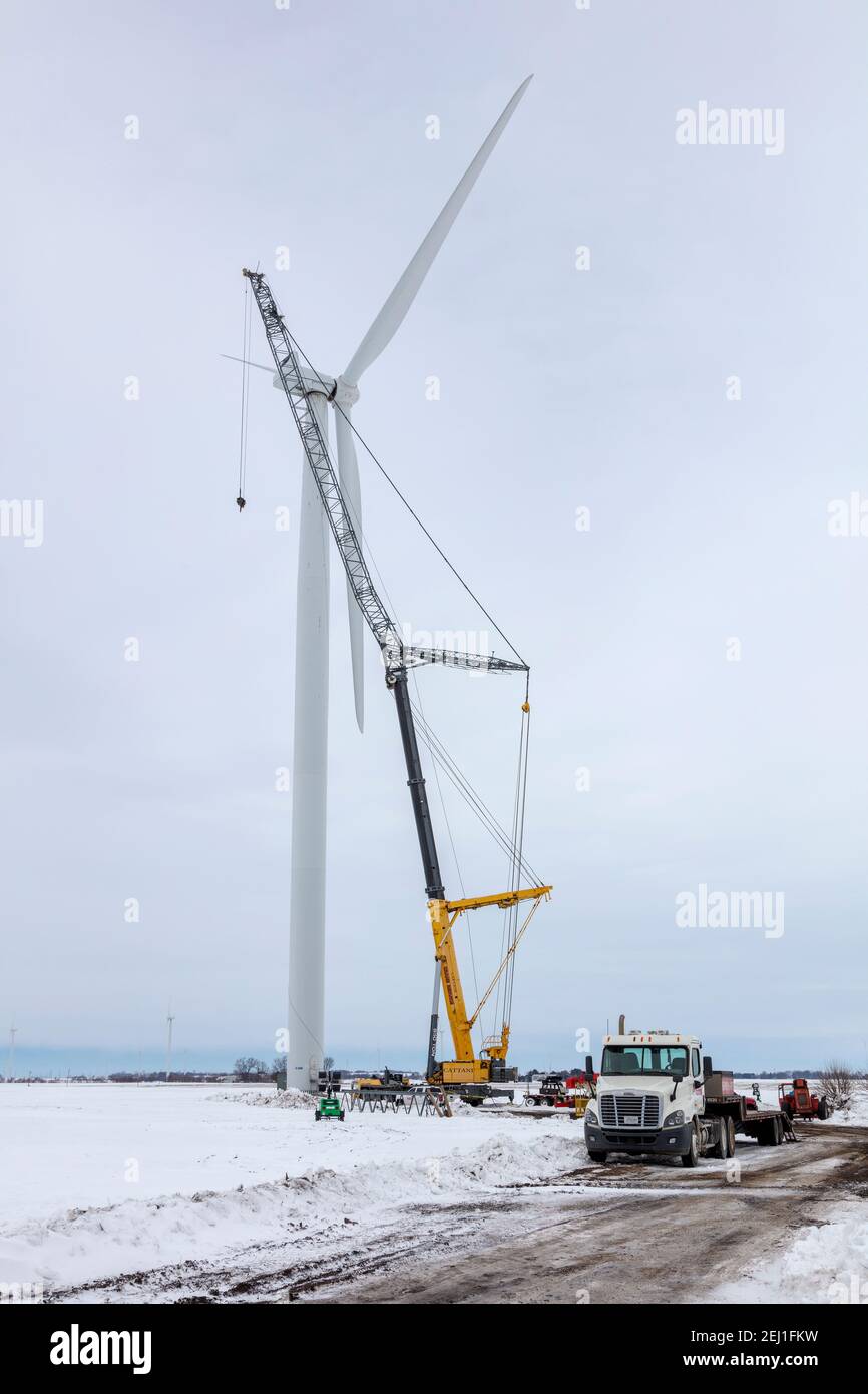 Wind Turbines under construction, Indiana, USA, by James D Coppinger ...