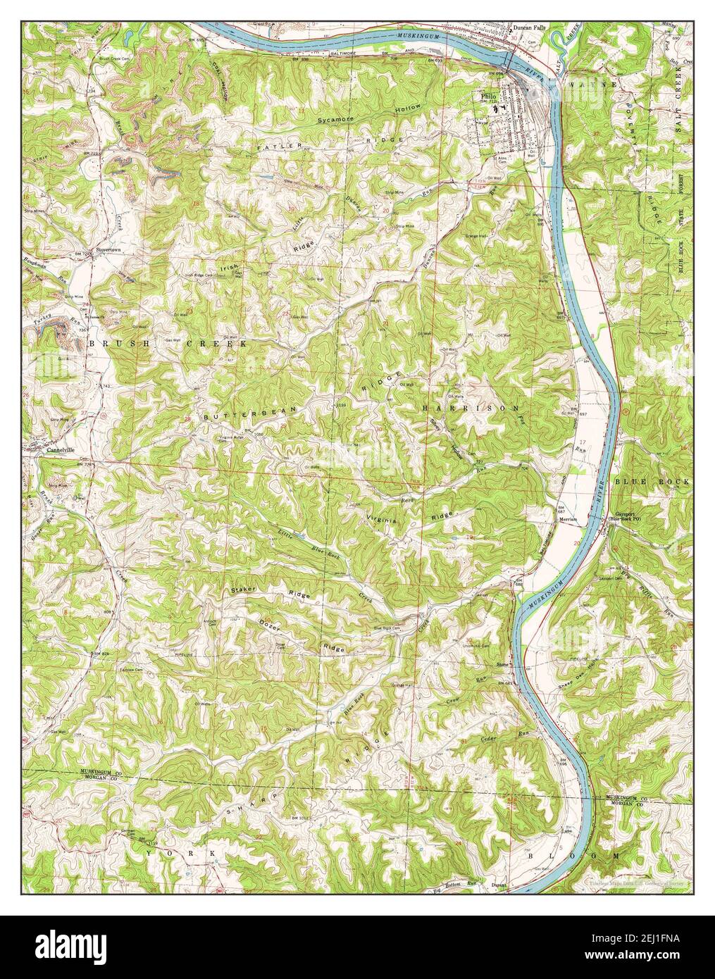 Philo, Ohio, map 1961, 1:24000, United States of America by Timeless ...