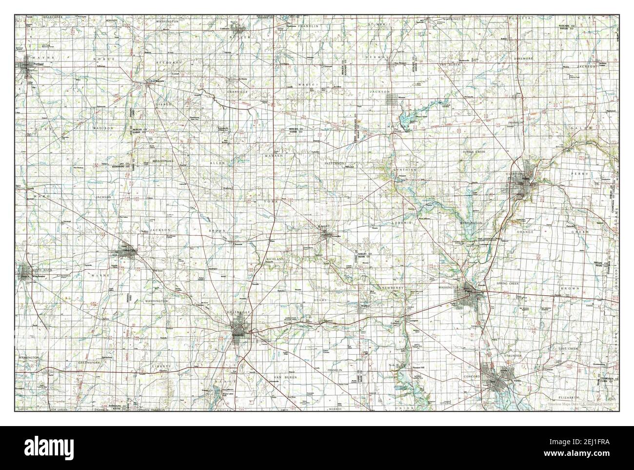 Piqua, Ohio, map 1986, 1:100000, United States of America by Timeless ...