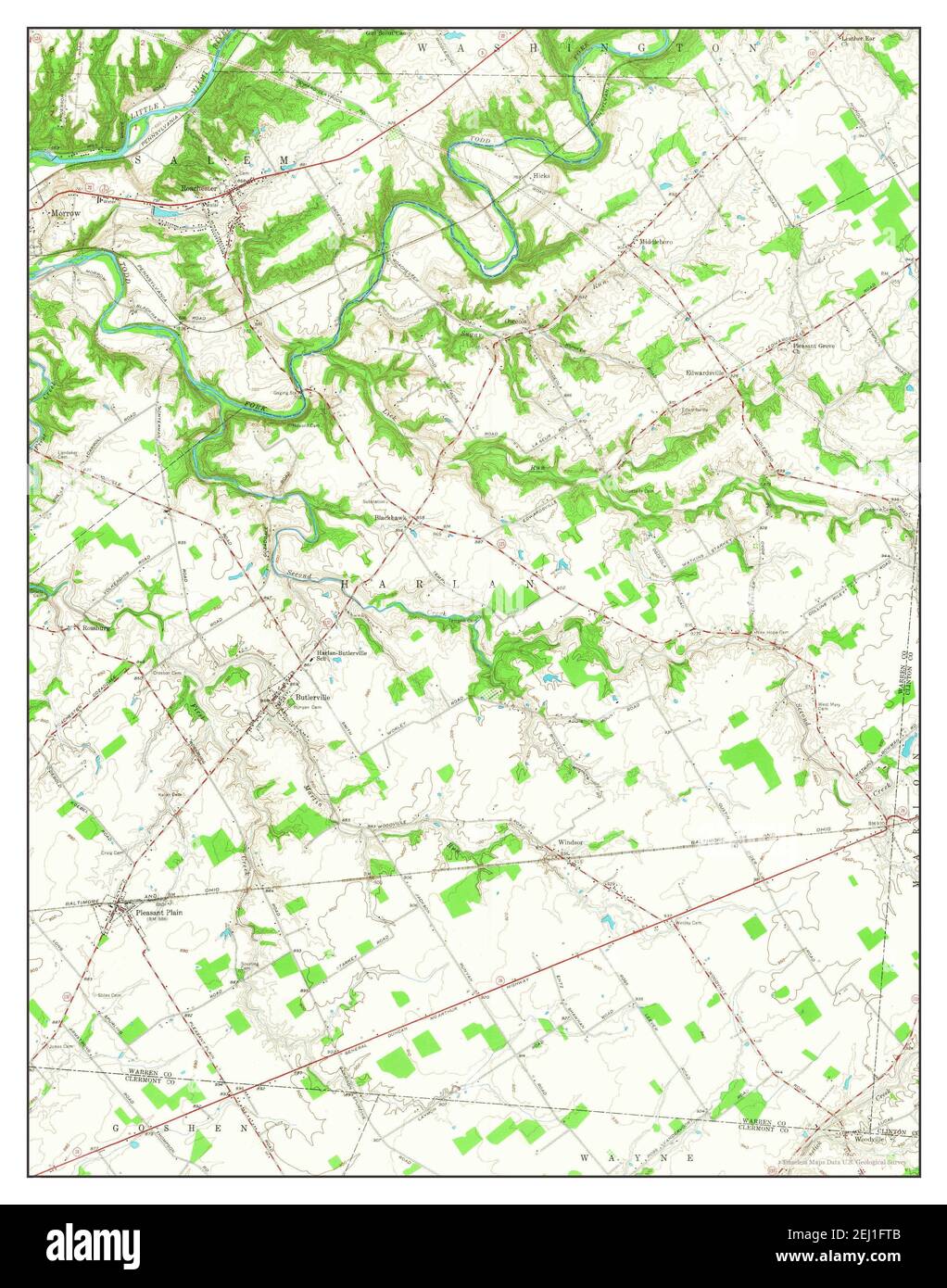 Pleasant Plain, Ohio, map 1955, 1:24000, United States of America by ...
