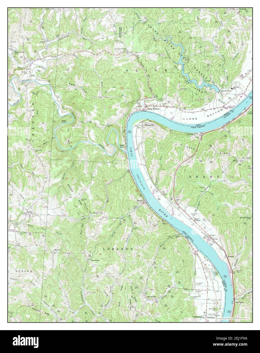 Portland, Ohio, map 1960, 1:24000, United States of America by Timeless ...