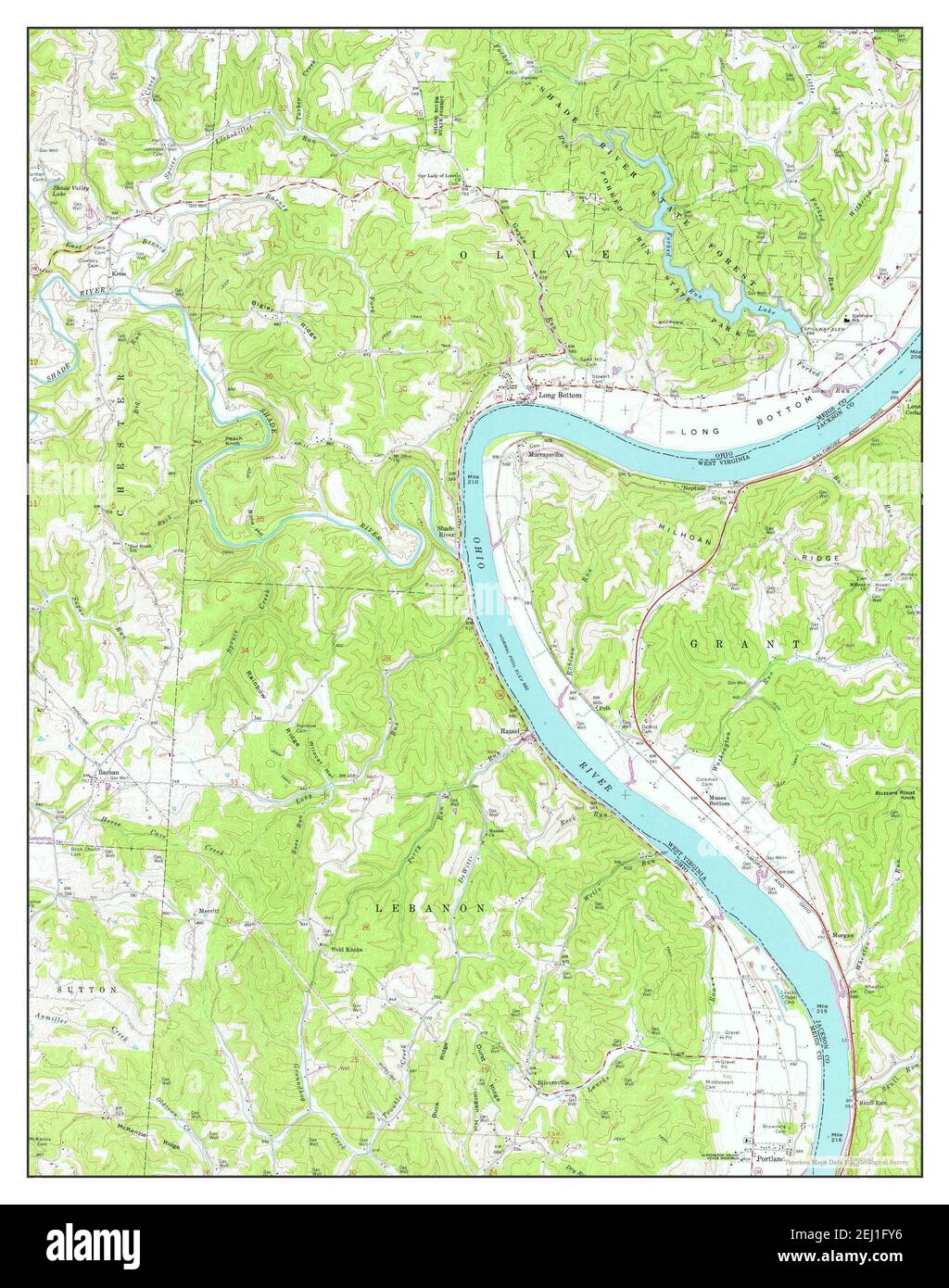 Portland, Ohio, map 1960, 1:24000, United States of America by Timeless ...