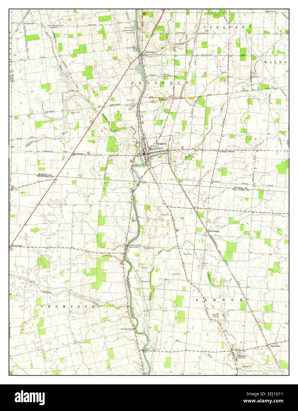 Prospect, Ohio, map 1961, 1:24000, United States of America by Timeless ...