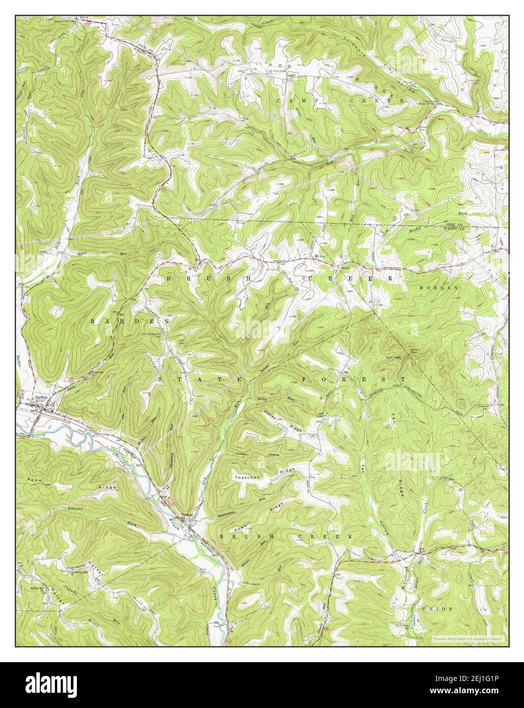 Rarden, Ohio, map 1961, 1:24000, United States of America by Timeless ...