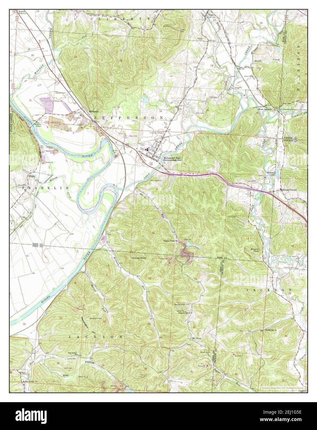 Richmond Dale, Ohio, map 1992, 1:24000, United States of America by ...