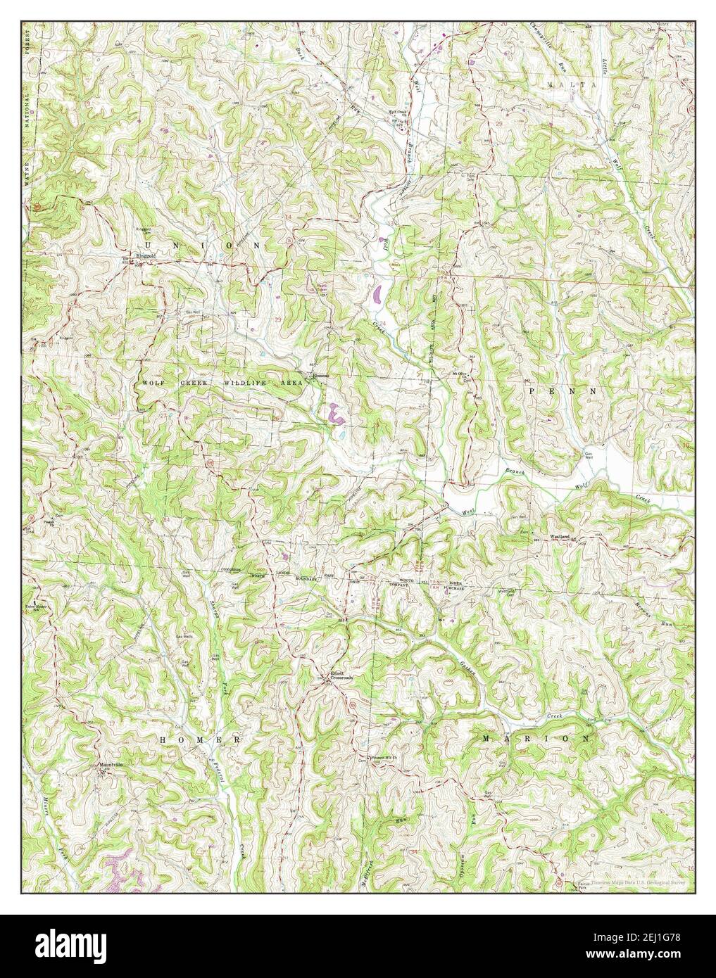 Ringgold, Ohio, map 1961, 1:24000, United States of America by Timeless ...